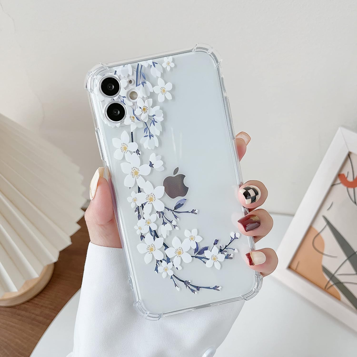 DEFBSC Compatible with iPhone 12 Case, Clear Floral Flower Pattern ...