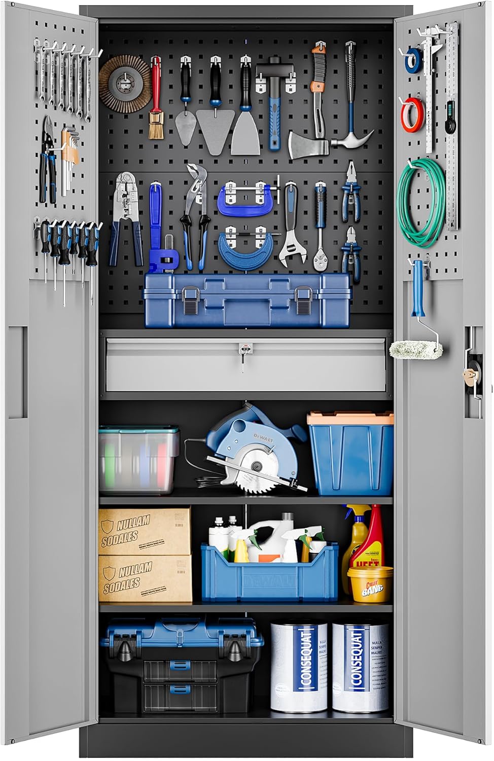 Amazon.com: Yizosh Metal Garage Storage Cabinet with Locking Doors and ...