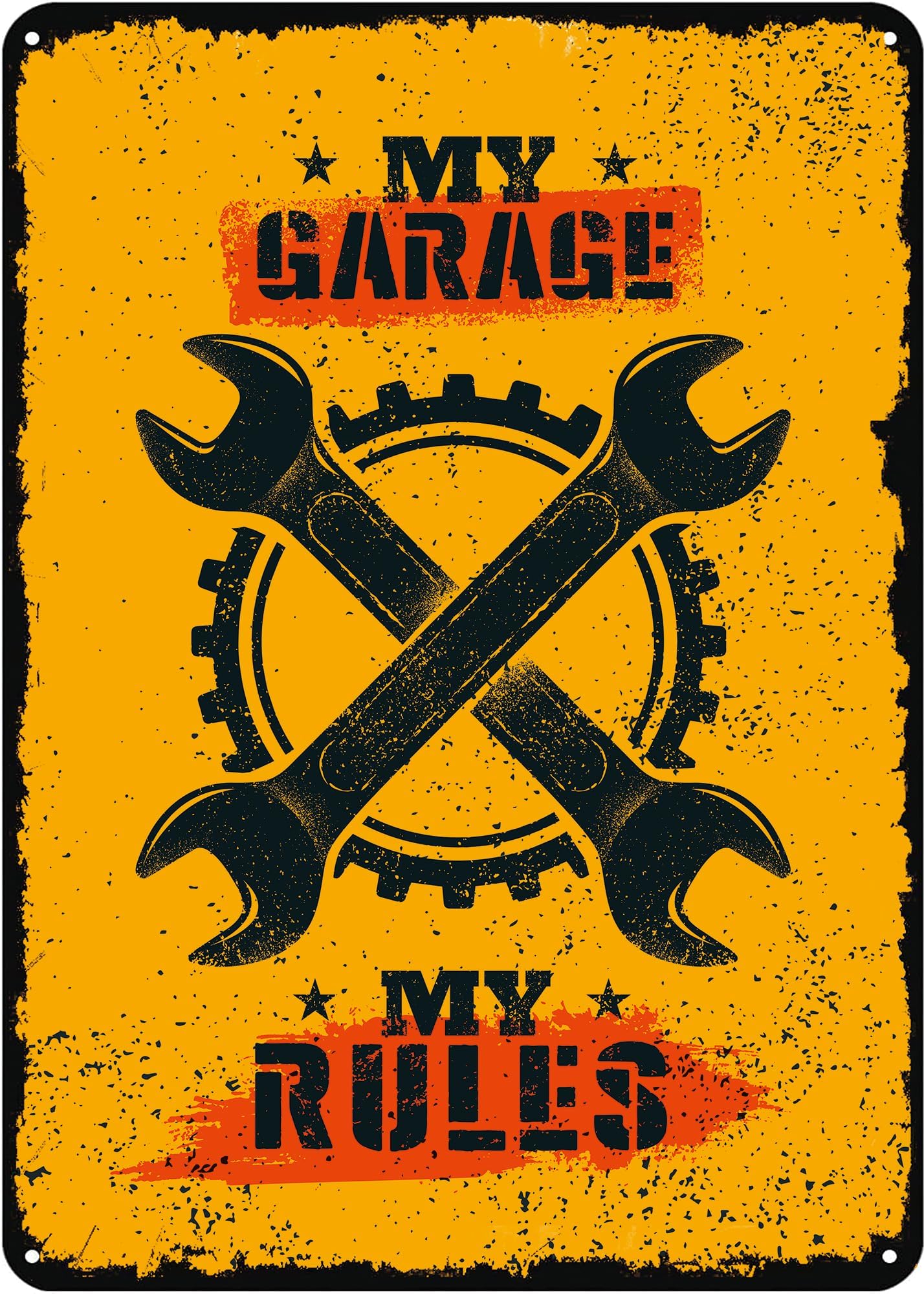 Amazon.com: ERLOOD My Garage My Rules Retro Vintage Decor Wall Plaque ...
