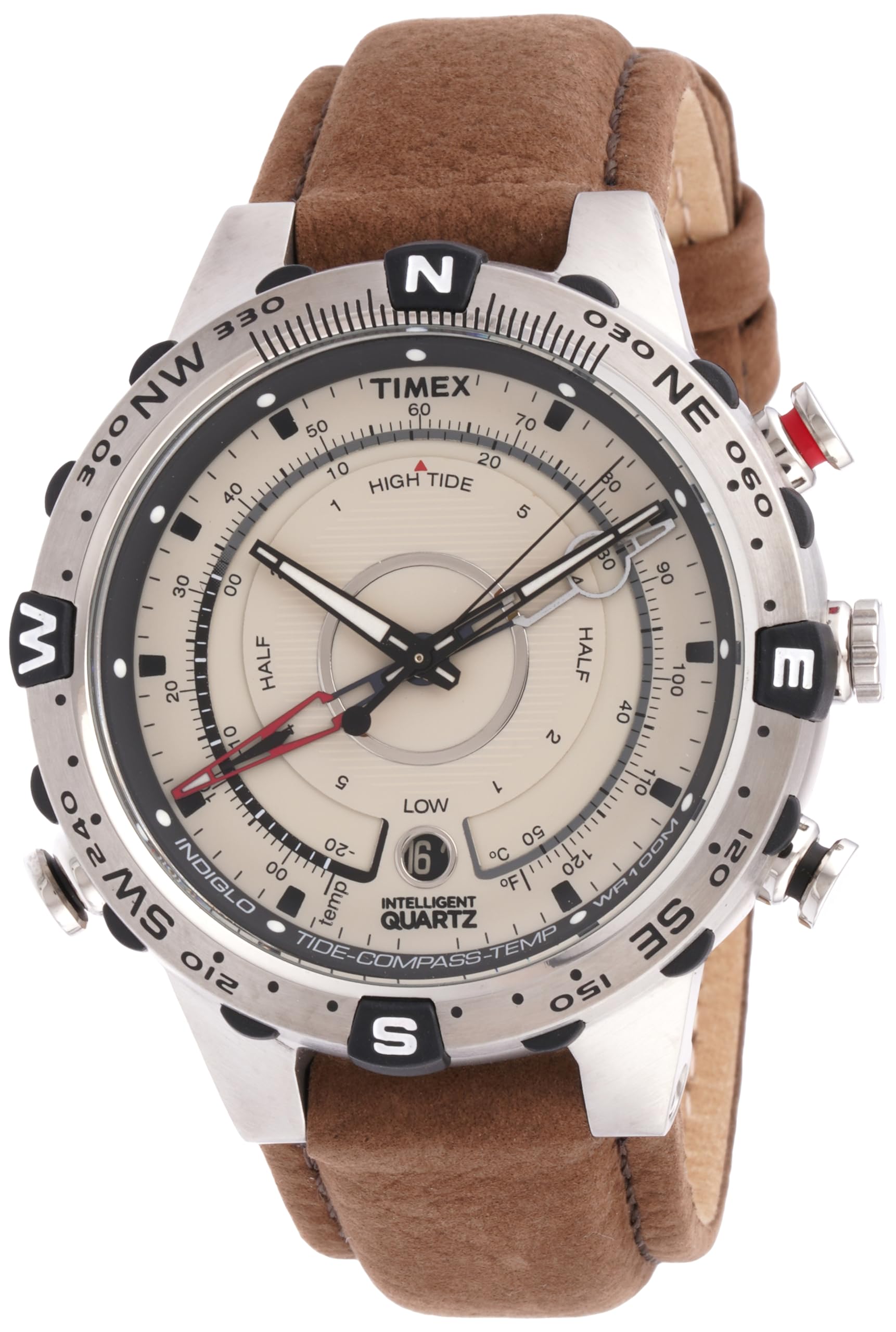Timex Men's T2N721 Intelligent Quartz Compass Tide Temperature Silver ...