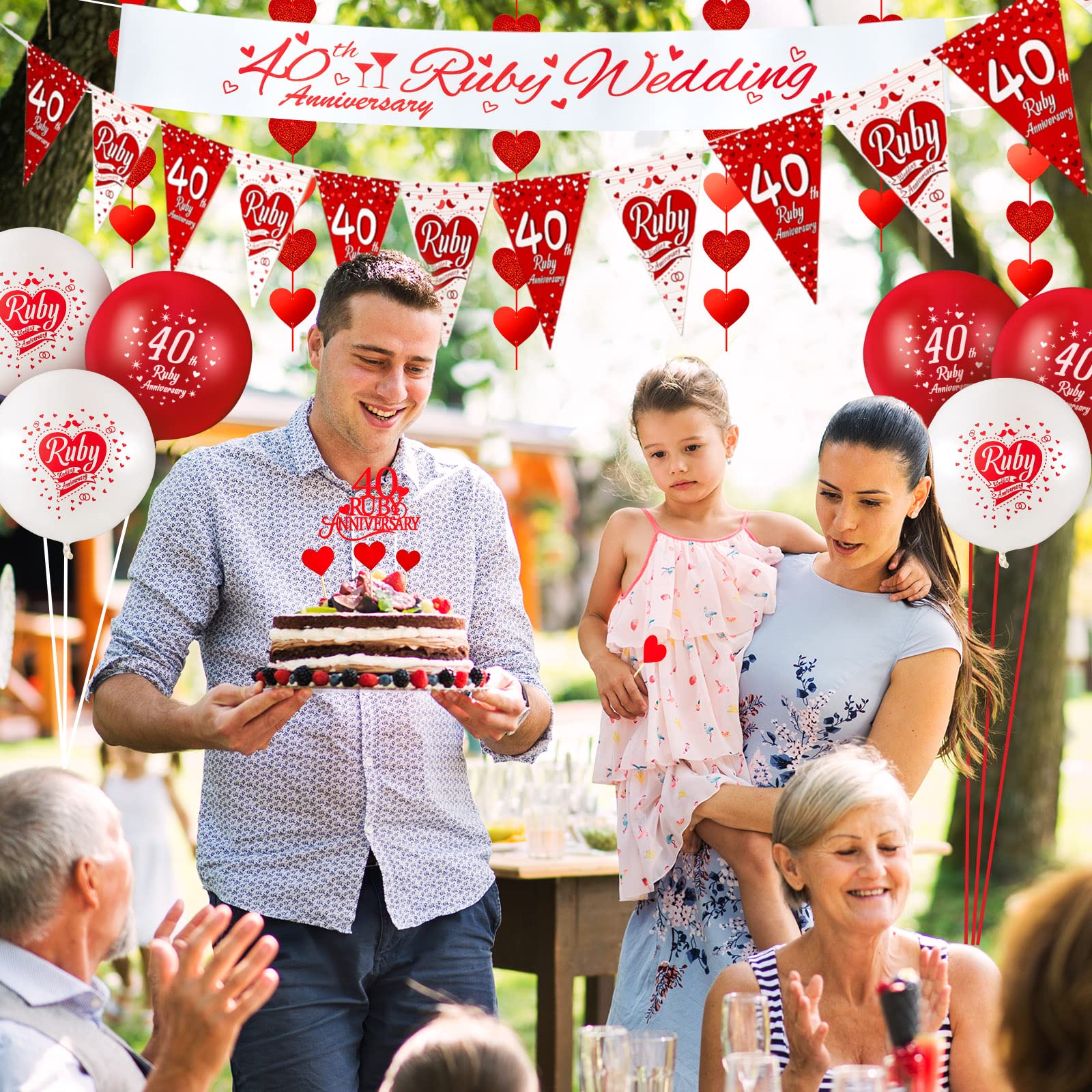 Ruby decorations for a 40th wedding anniversary | Honestweddingadvice.com