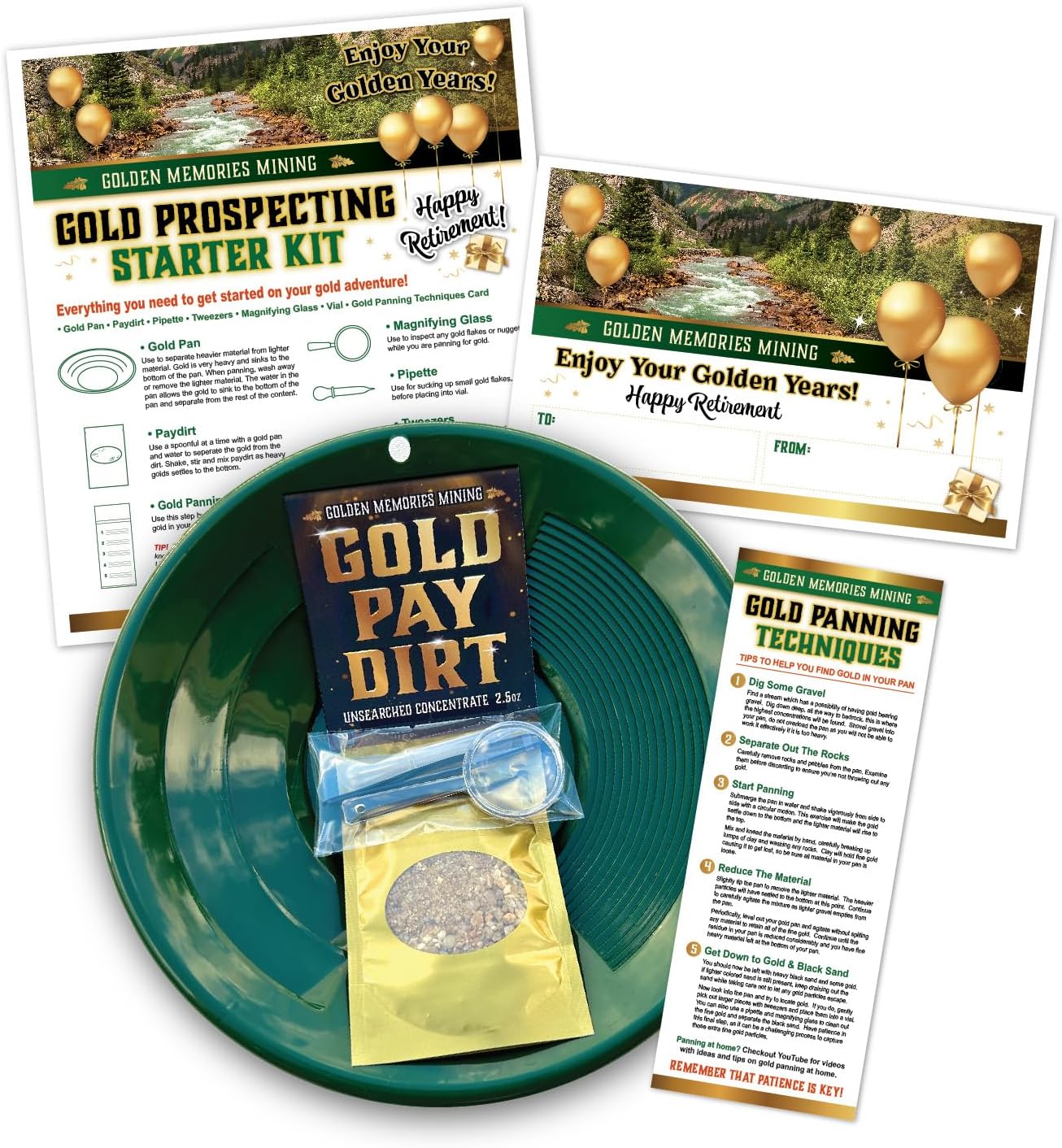 Amazon.com: Happy Retirement Gold Panning Starter Kit, Gift Set - 10 ...