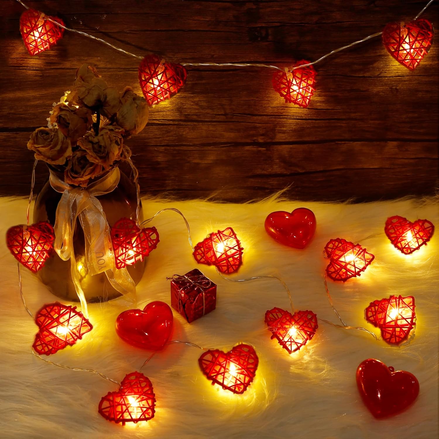 Amazon.com: Happy Trees Valentine's Day String Lights, 10 FT 20 LED ...