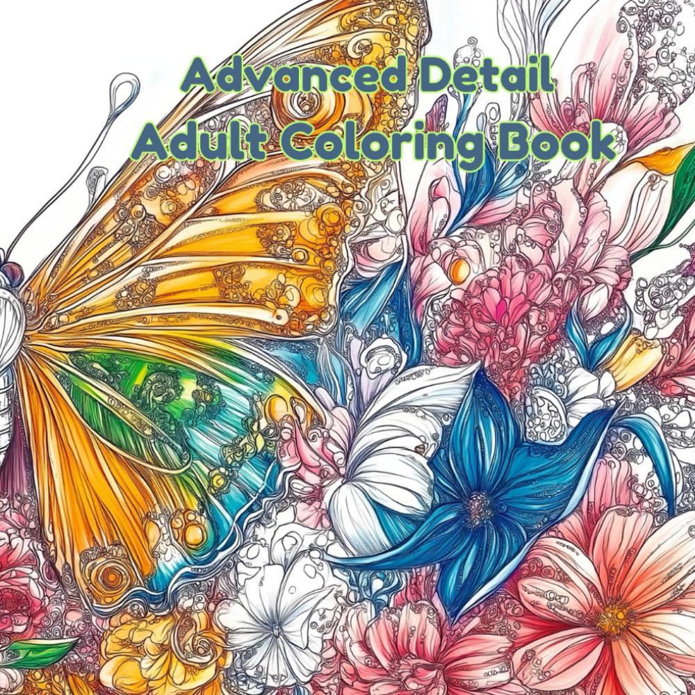 Amazon.com: Advanced Detail Adult Coloring Book: Detailed Designs ...