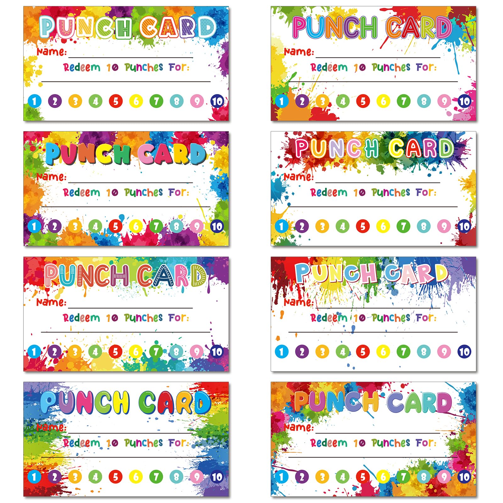 Amazon.com : Fumete 400 Pcs Punch Cards for Classroom Reward Punch ...