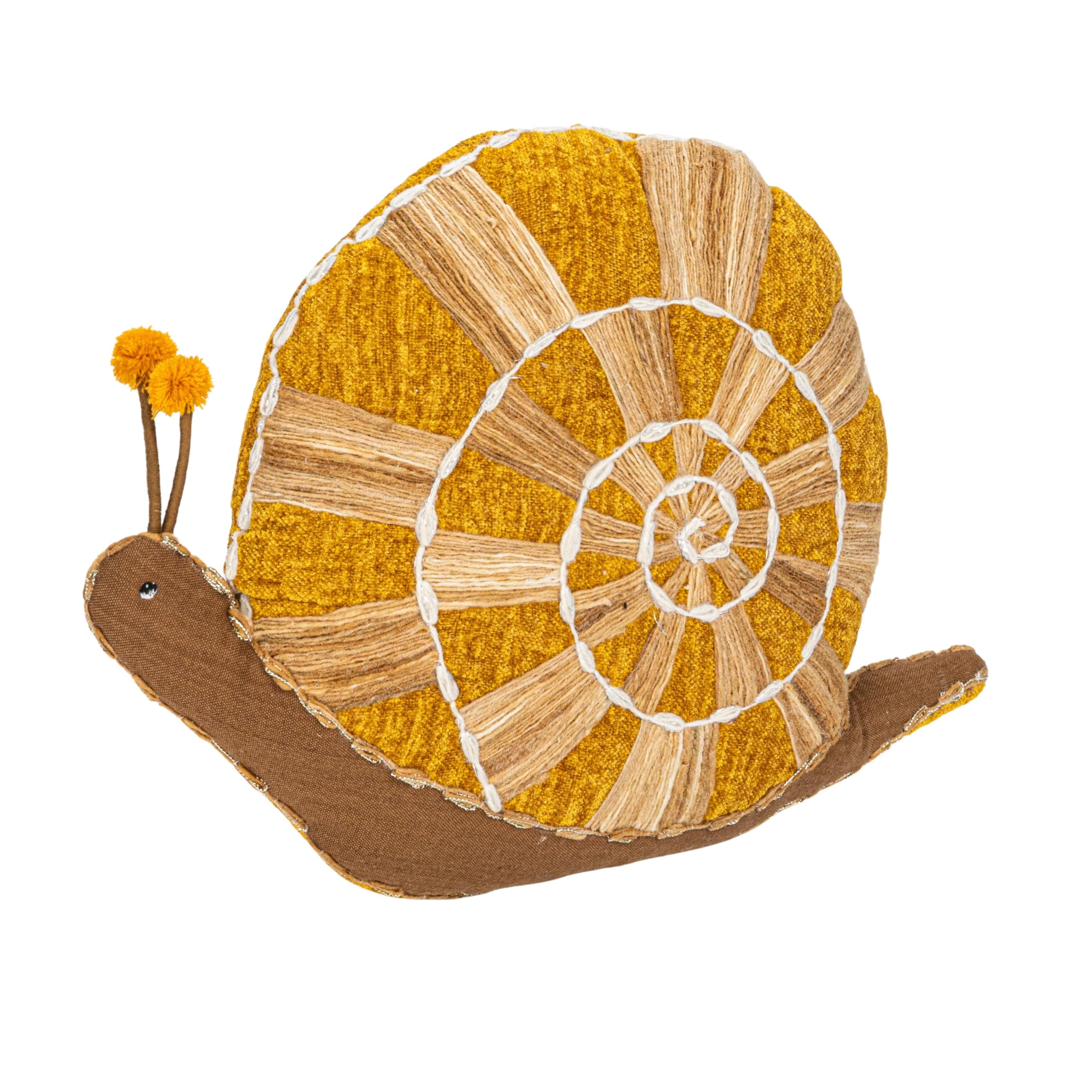 Creative Co-Op, Mustard Hand-Woven Fabric Indoor/Outdoor Snail Shaped ...