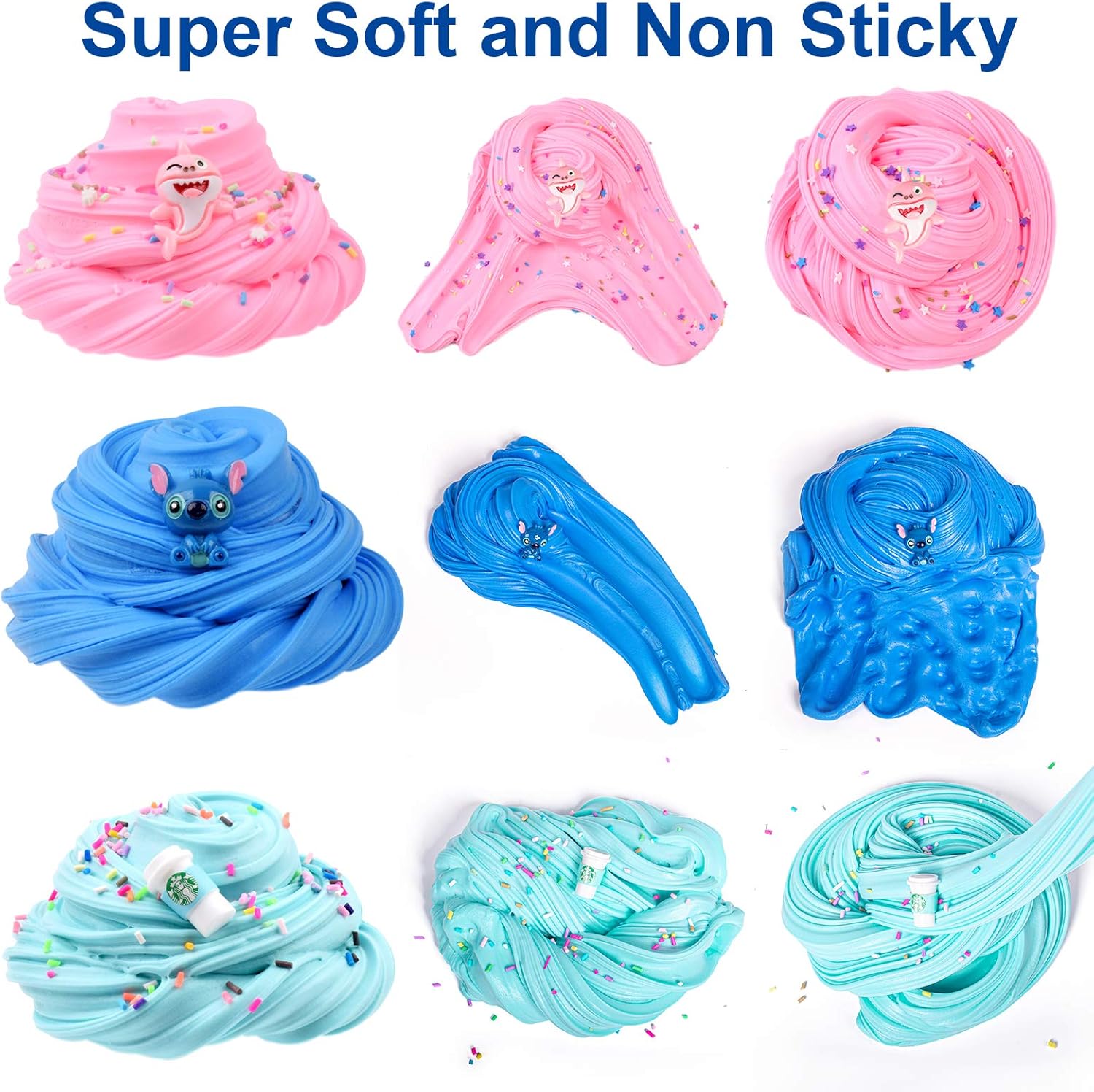 3 Pack Butter Slime Kit, Slime Pack with Shark Slime, Latte Slime ...