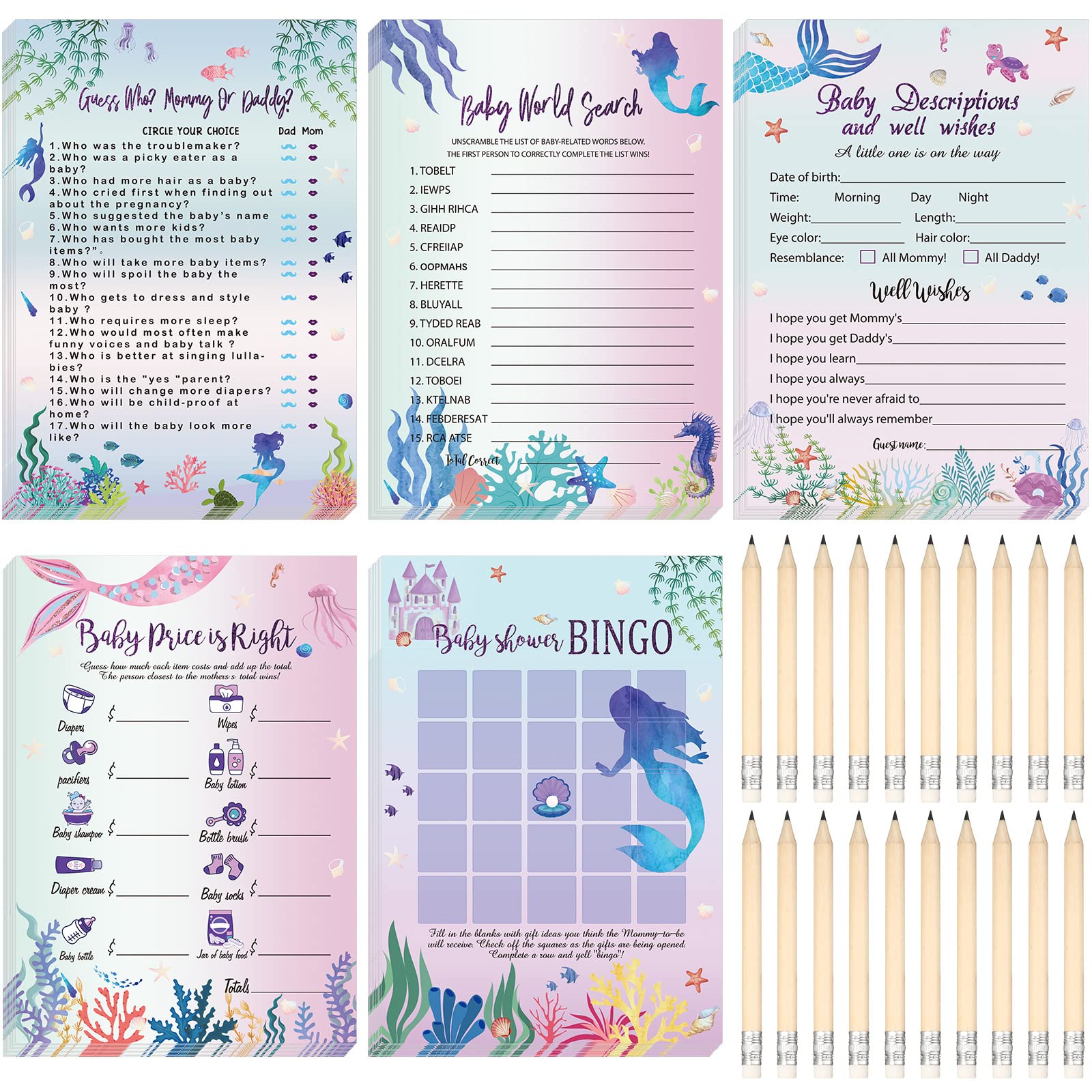 Mermaid Baby Shower Games Printable Mermaid Baby Shower Game Exclusive