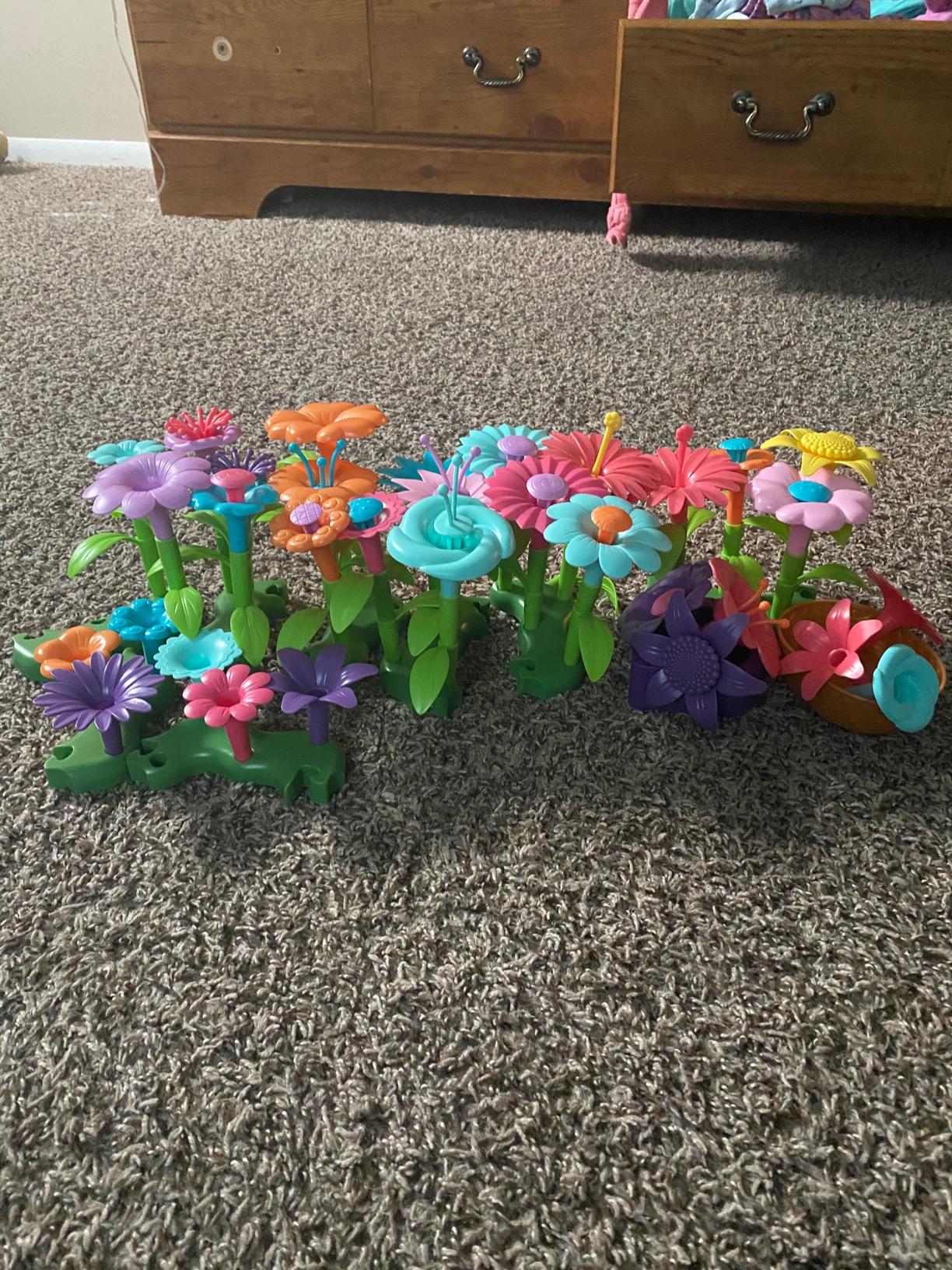 Amazon.com: Victostar Flower Building Toy Garden Building Blocks Toy ...