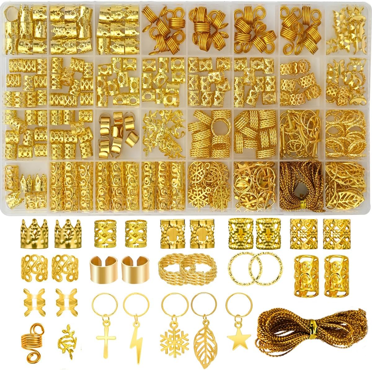Amazon.com : Lucomb 259 Pcs Hair Jewelry for Braids, Loc Jewelry for ...