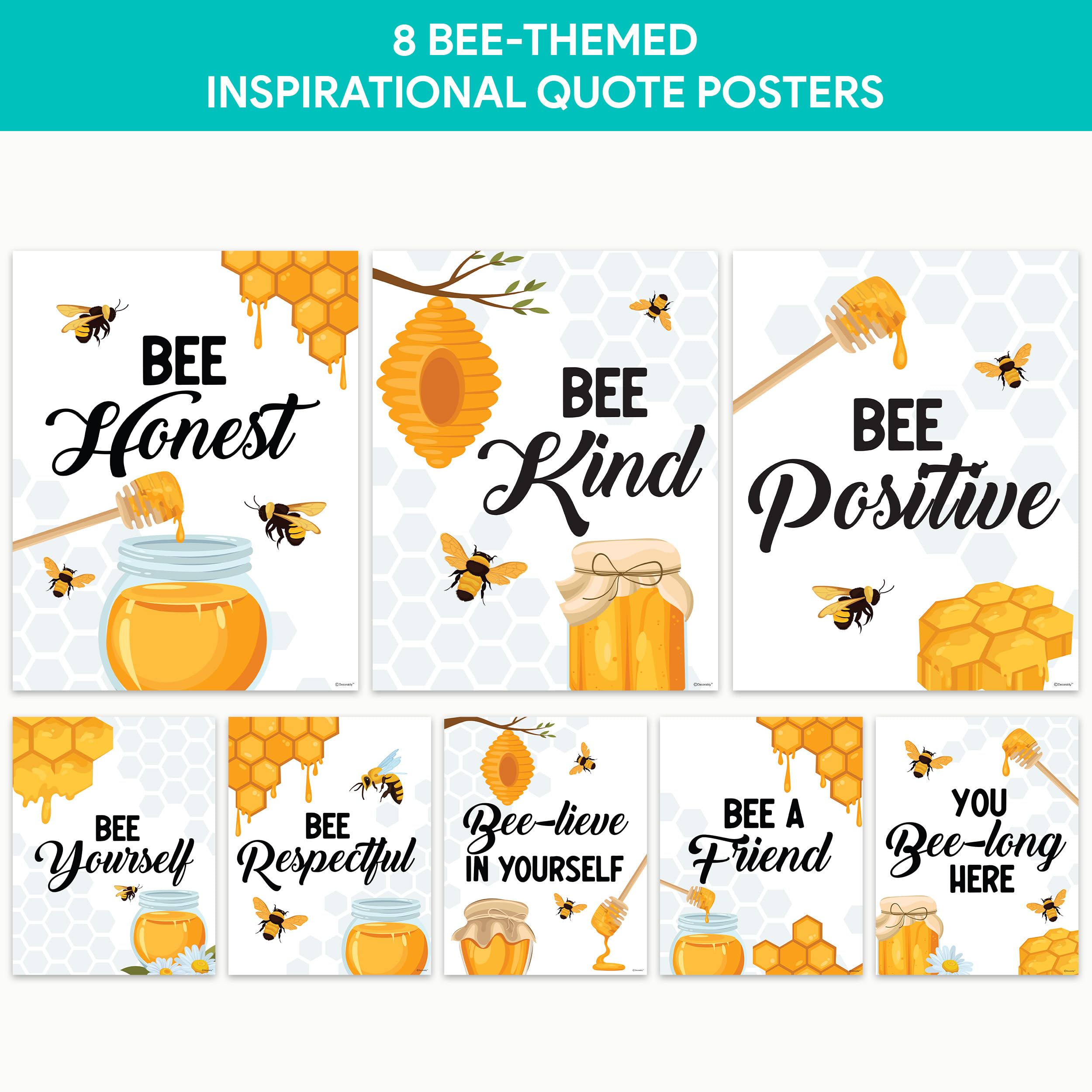 Snapklik.com : Decorably 15 Welcome Bee Posters For Classroom, Matte ...