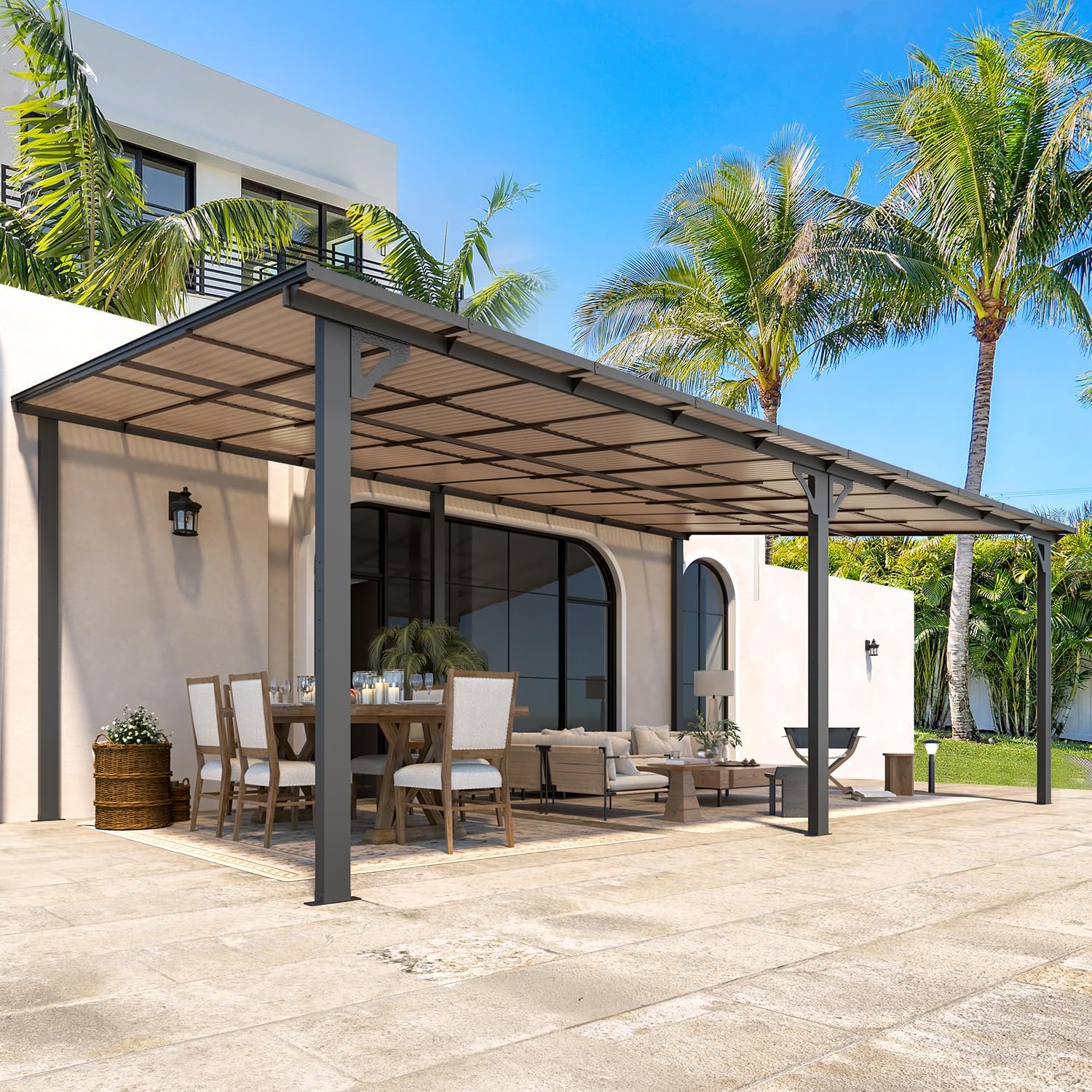Amazon.com : AECOJOY 20' x 12' Gazebo for Patio, Large Wall-Mounted ...