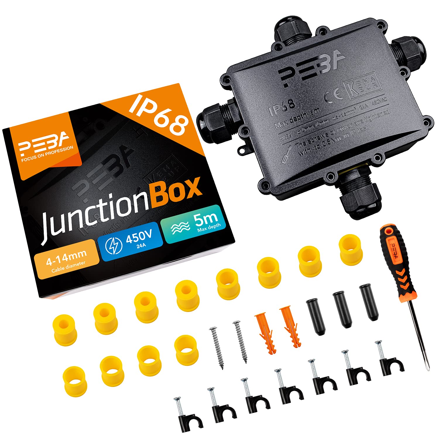 Buy Waterproof Junction Box IP68 4-Way Outdoor Cable Square Electrical ...