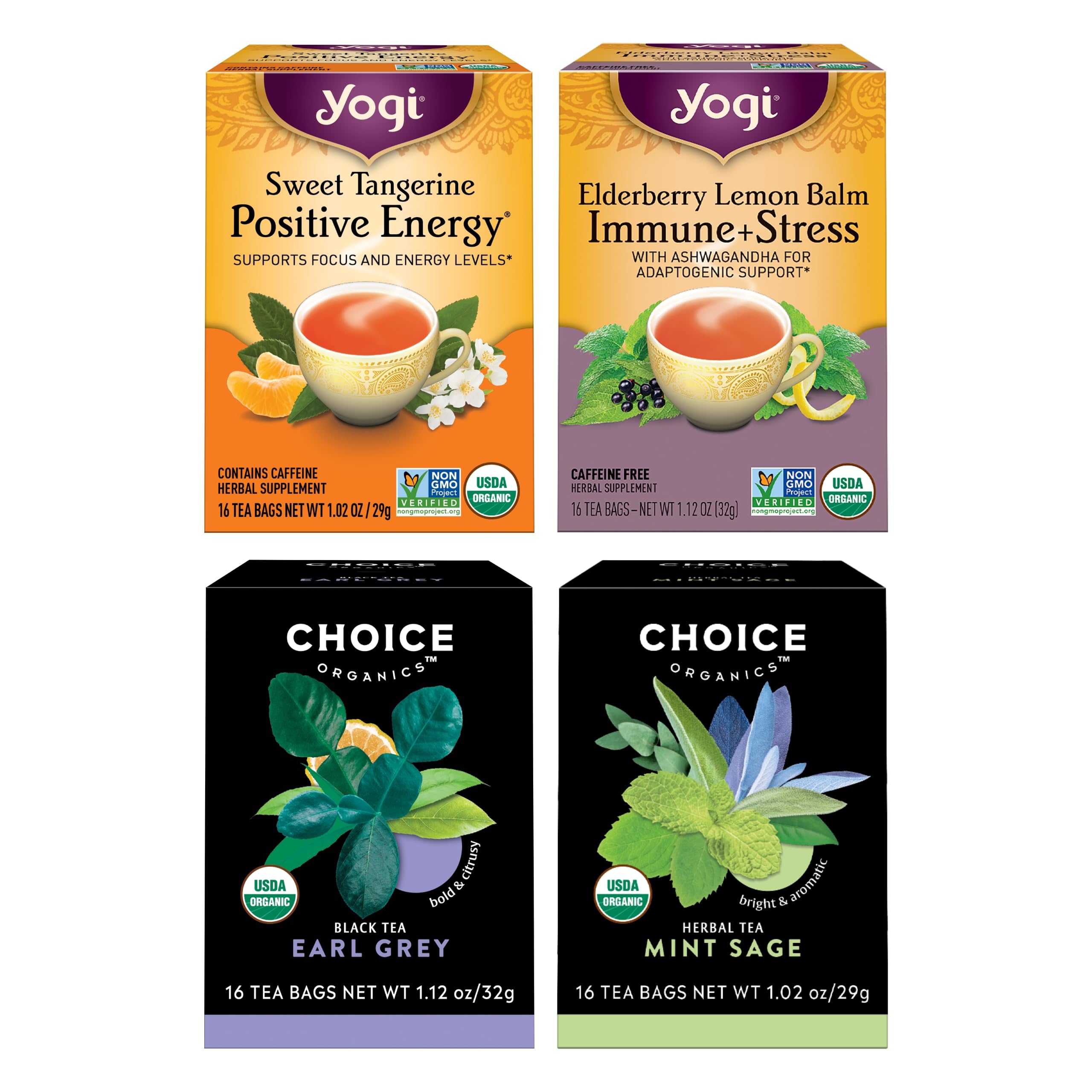 Amazon.com : Yogi Tea & Choice Organics Variety Sampler - 16 Bags per ...