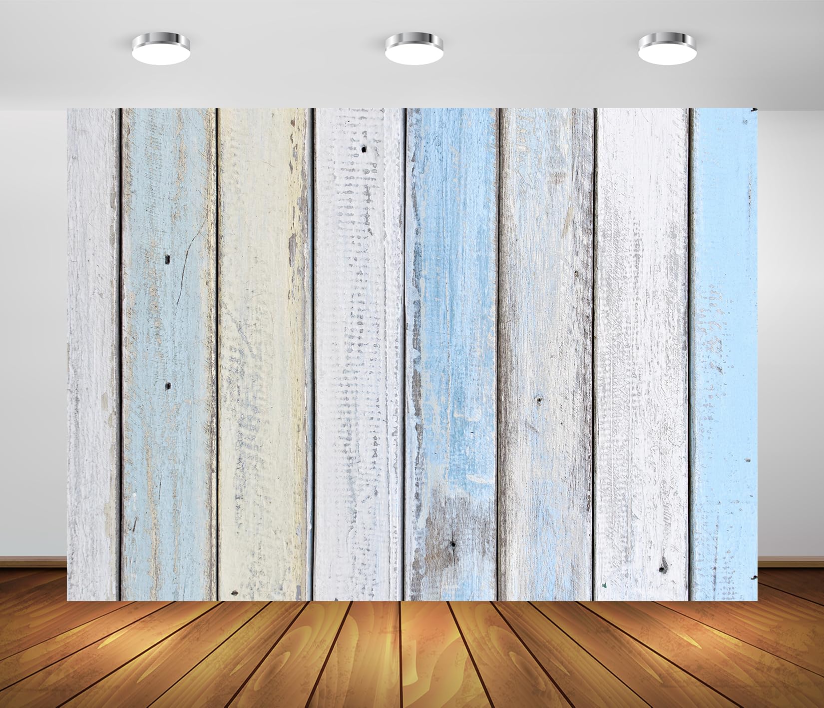 Amazon.com : BELECO 5x3ft Fabric Rustic Wood Backdrop Vintage Colorful ...