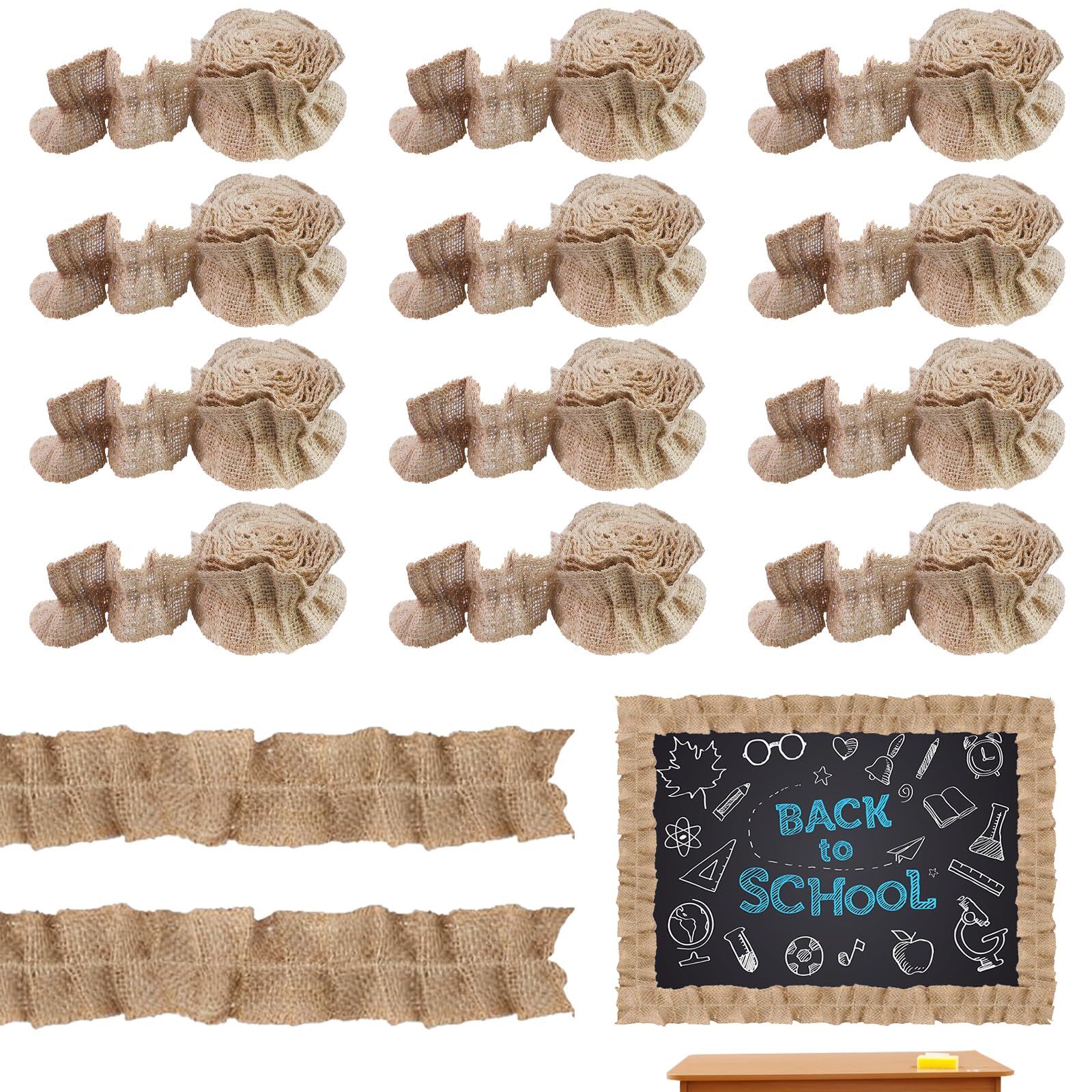 Snapklik.com : 12 Rolls Ruffled Bulletin Board Borders 2" X 79" Fringe ...