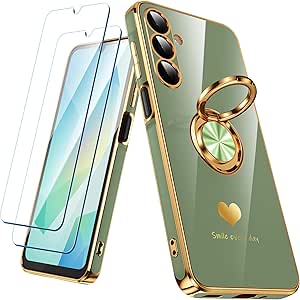 Amazon.com: Nonional for Samsung Galaxy A16 5G Case with 2 Pack Screen Protector, 360° Rotatable ...