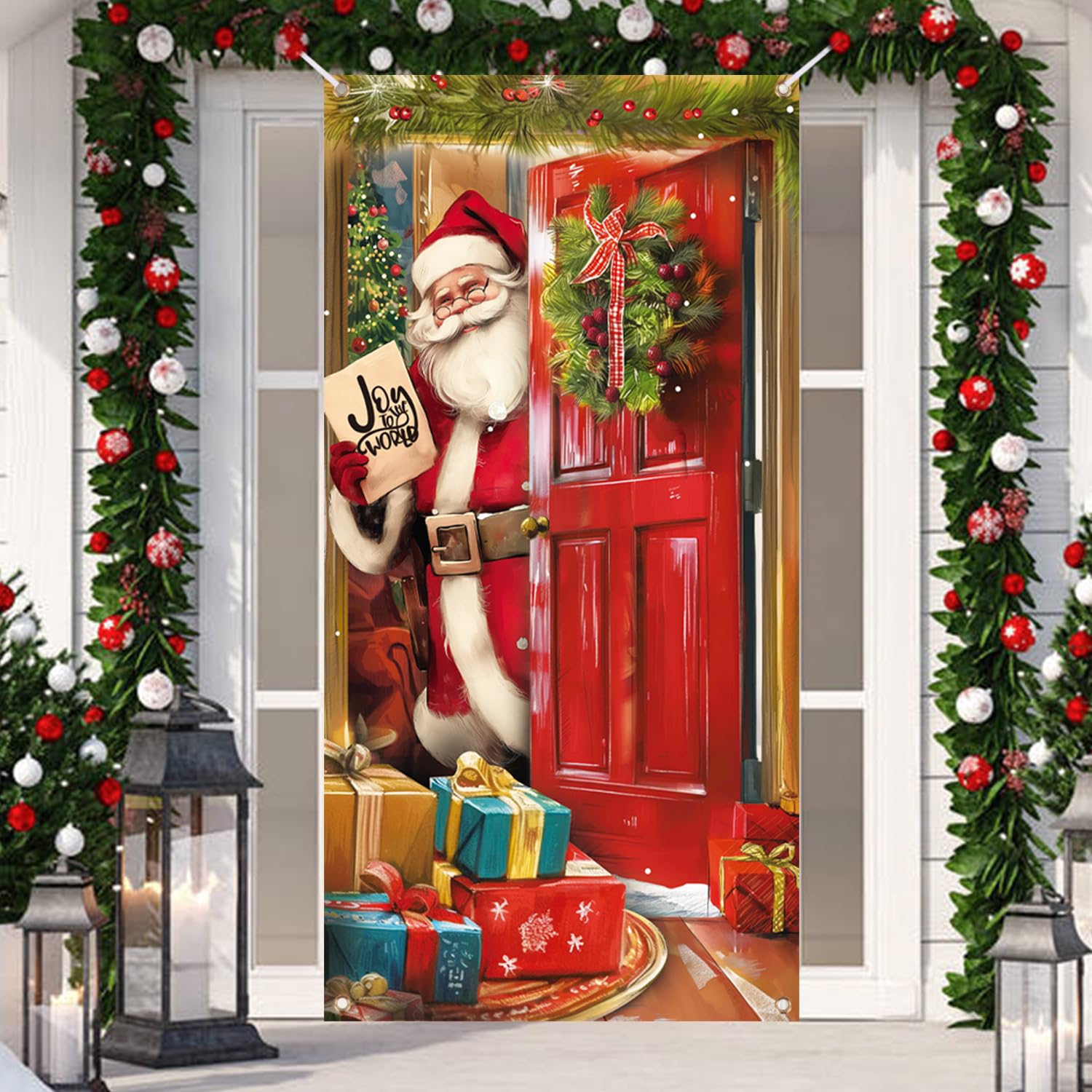 Amazon.com: DIYASY Christmas Door Cover, Front Door Covers Holiday Wall ...