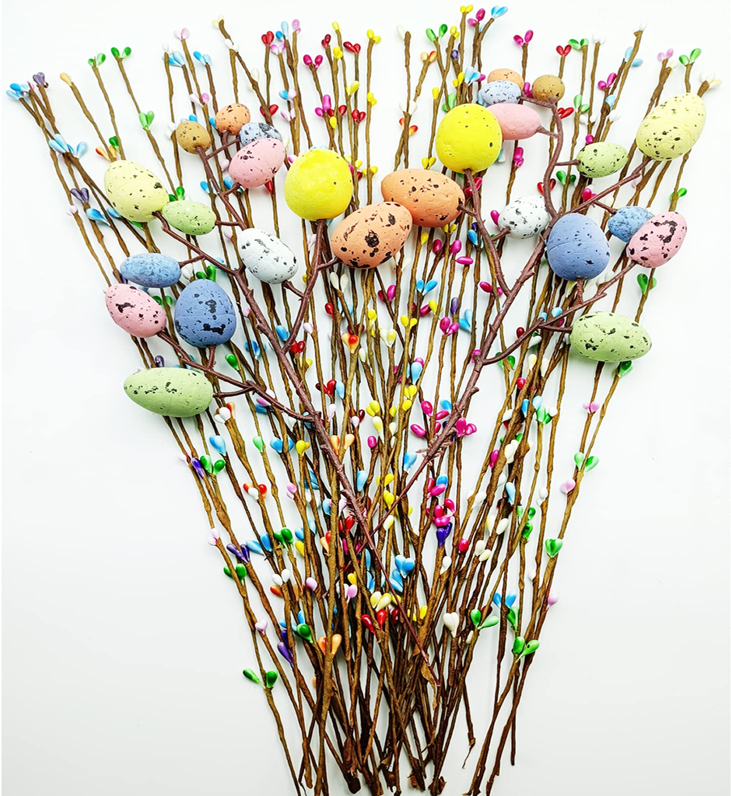 Amazon.com: QXBXYHM 32 Pcs Artificial Easter Spray Vine with Pastel ...