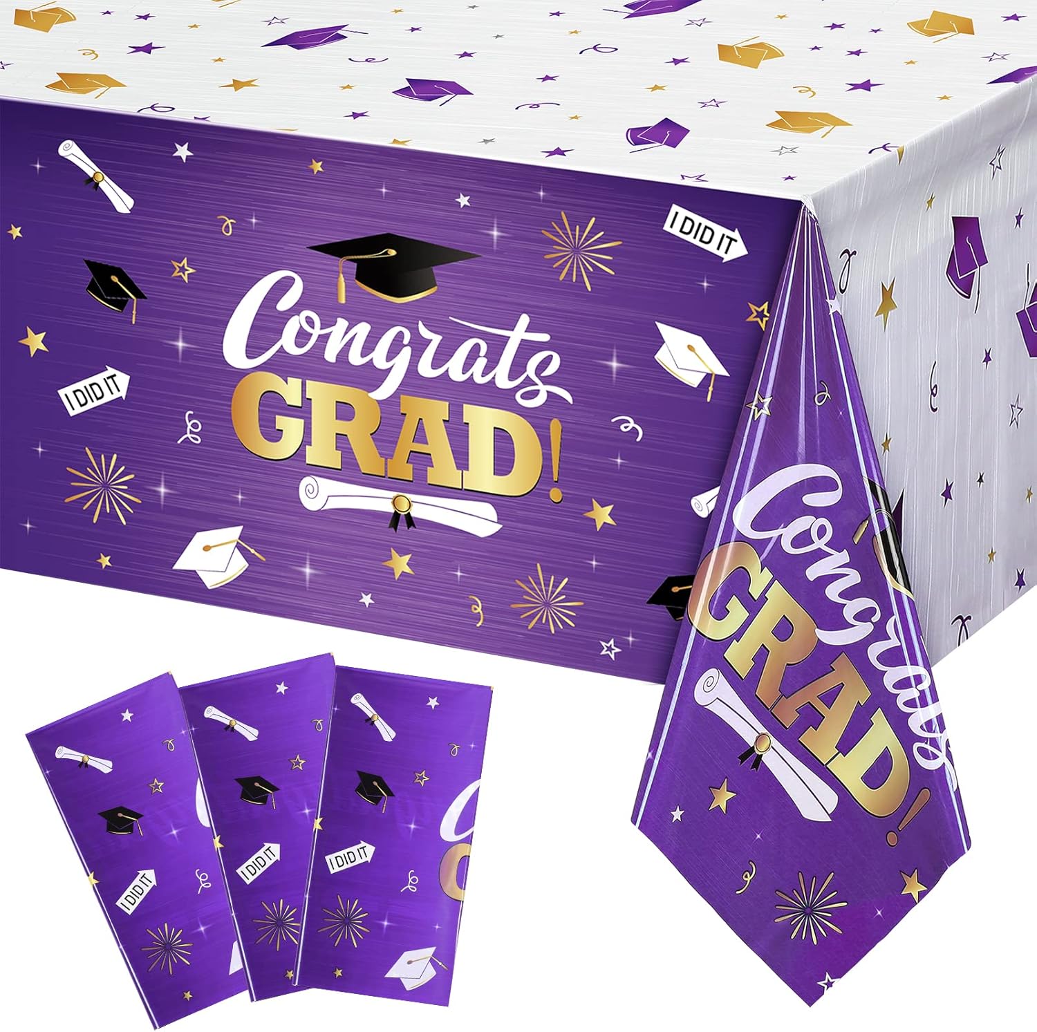 Amazon.com: Tudomro 3 Pcs Graduation Tablecloths Class of 2023 Congrats ...