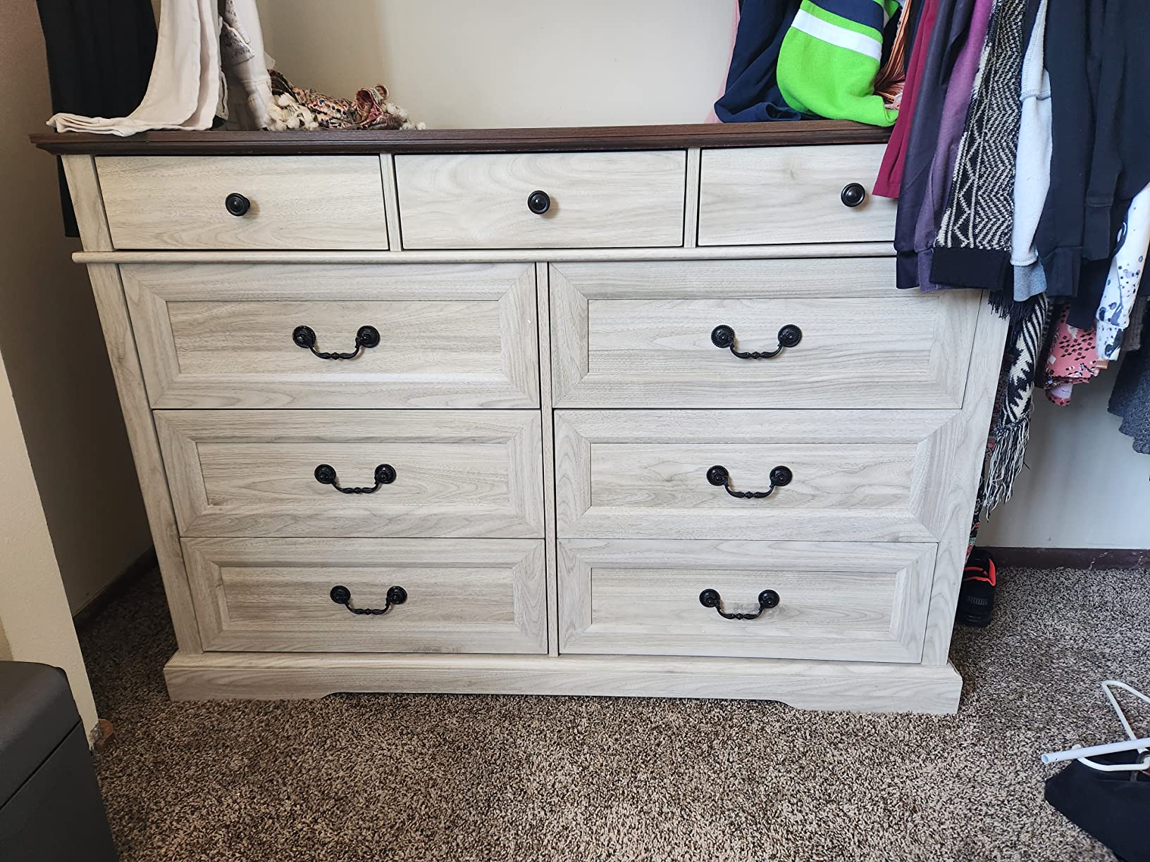 $50/mo - Finance LINSY HOME Dresser for Bedroom, 9 Drawer Long Dresser ...