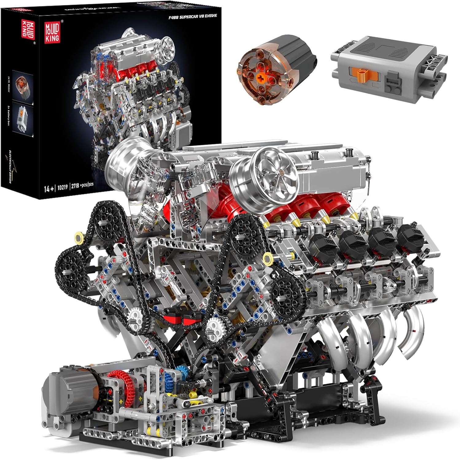 Amazon.com: Mould King V8 Engine Building Blocks Sets, V8 Engine Model ...