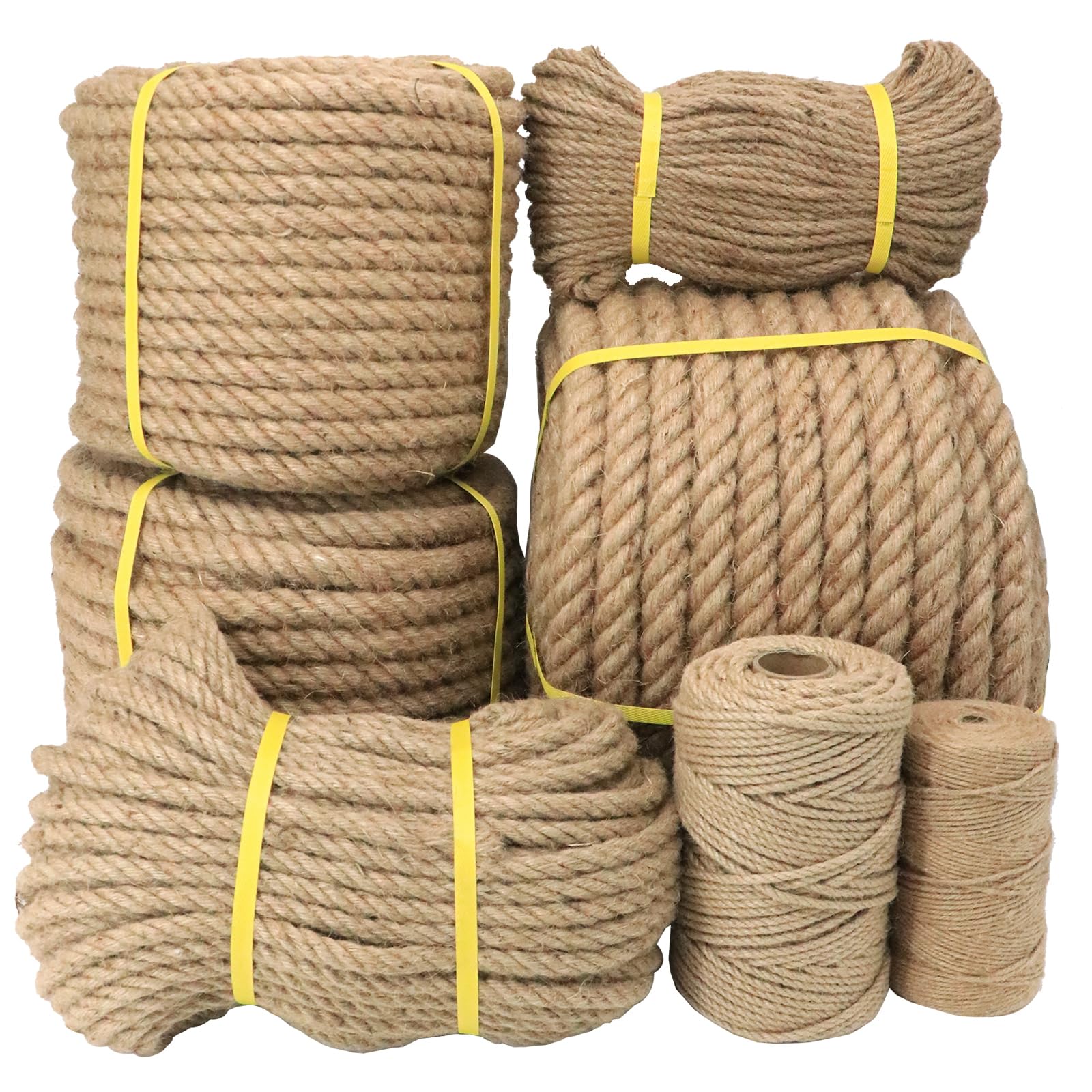 Amazon.com: Natural Jute Rope for Crafts,Decorating,Gardening, Bundling ...