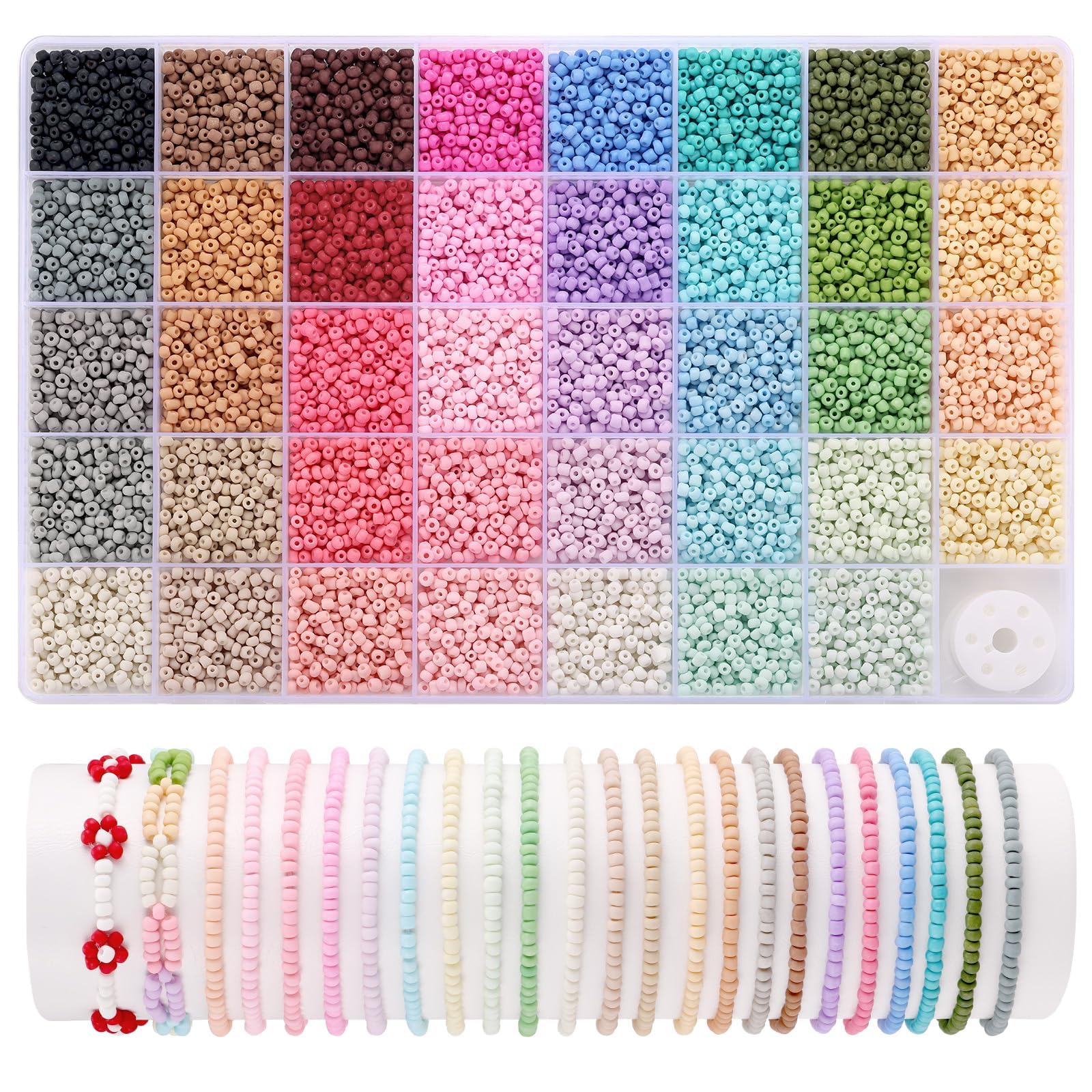 Amazon.com: 9600pcs 3mm Sead Beads 3400pcs+ Pony Beads Set, Funtopia ...