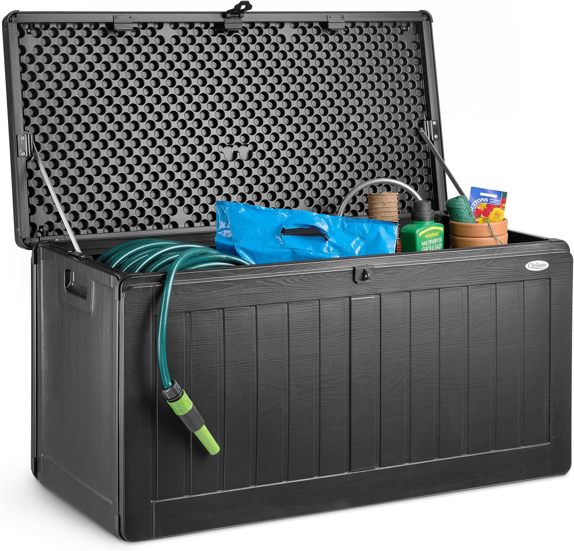 The Fellie Garden Storage Box with Lid and Wheels, 290L Lockable ...