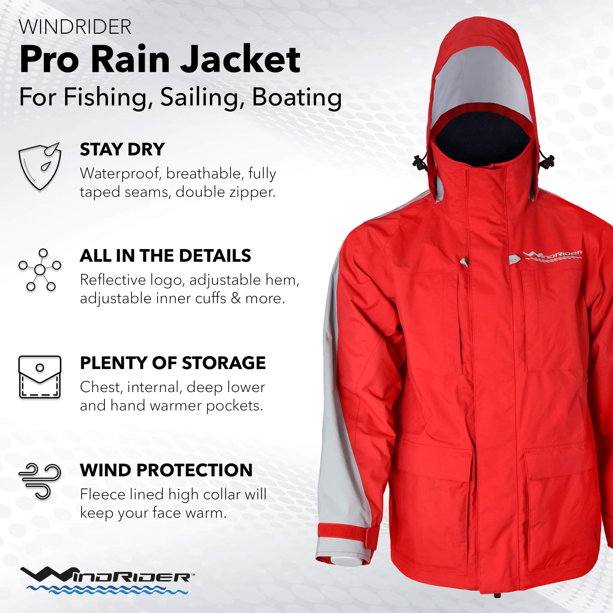 Snapklik.com : WindRider Pro Rain Jacket Foul Weather Jacket Fishing