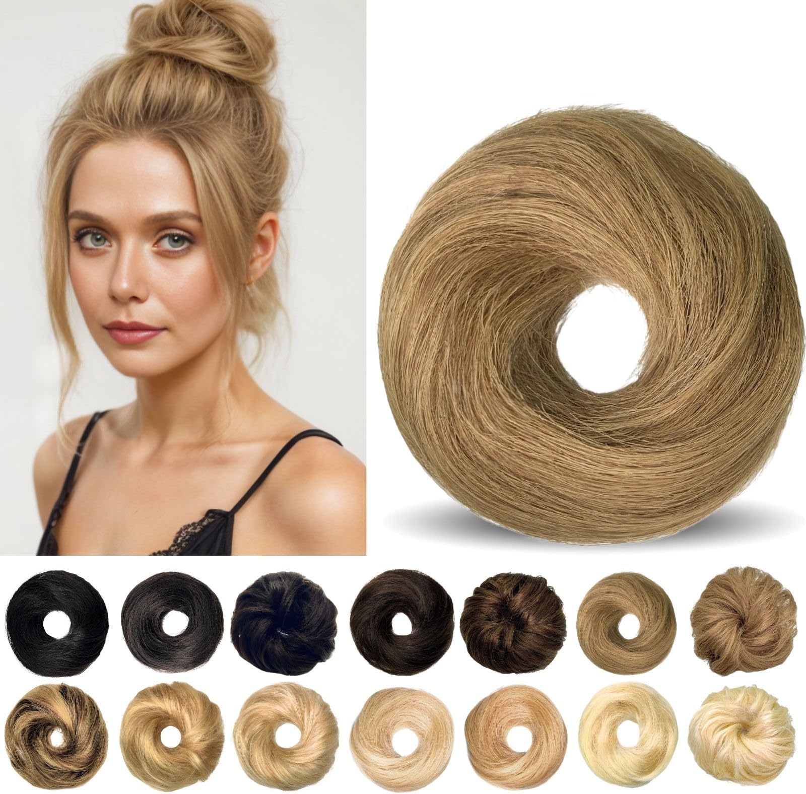 Amazon.com : MINGATEC Human Hair Bun Extension, Messy Bun Hair Piece ...