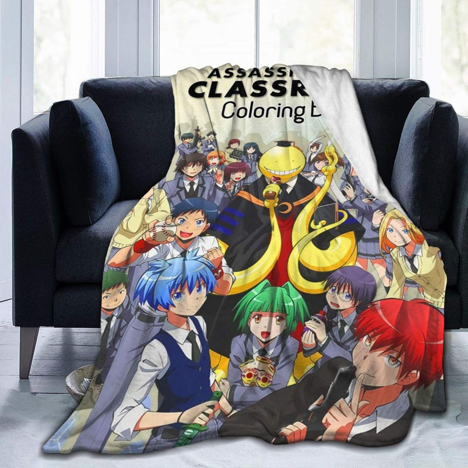 Amazon.com: DSERC Assassination Cartoon Classroom Anime Throw Blanket ...