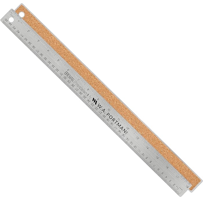 Buy Breman Precision Metal Ruler 18 Inch - Stainless Steel Cork Back ...