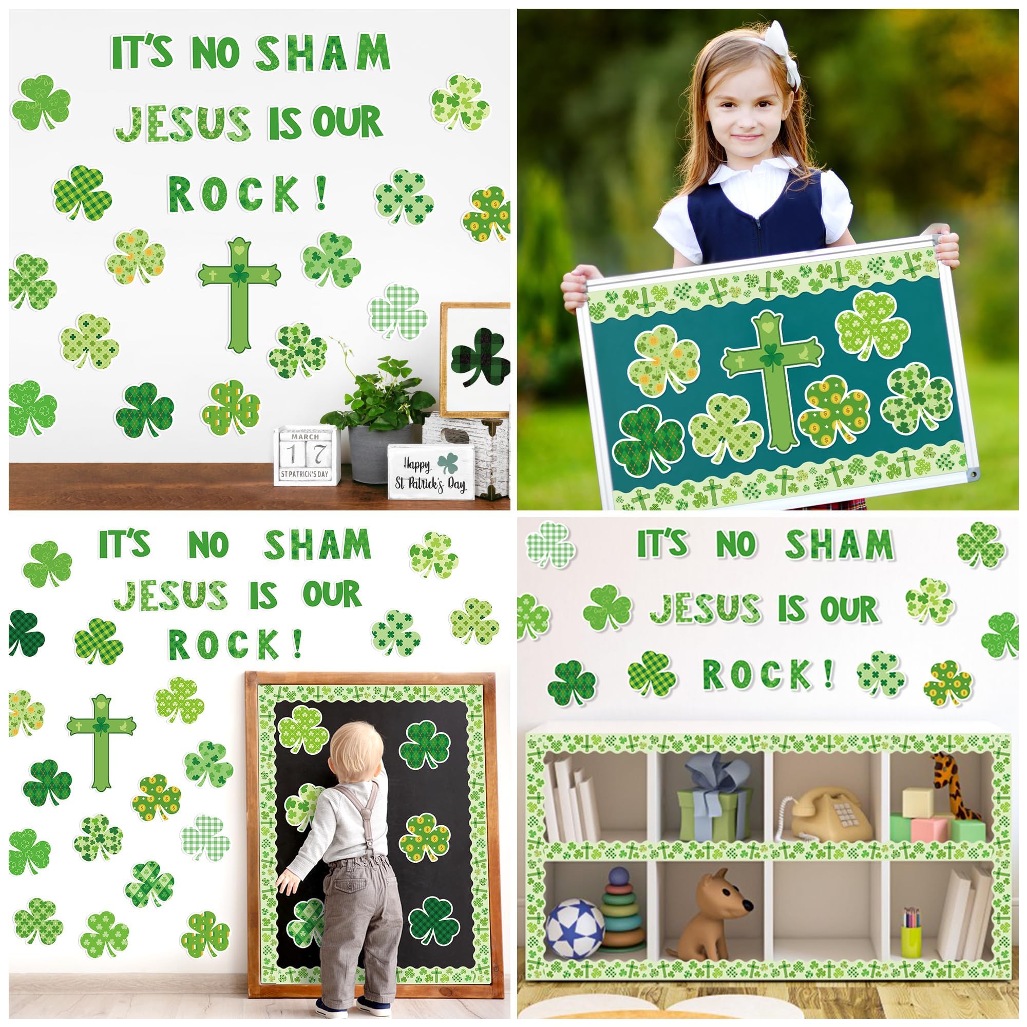 Snapklik.com : St Patricks Day Jesus Bulletin Board - 114Pcs Religious ...