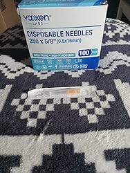 Vaxxen Labs Disposable 25G x 5/8" Luer Lock (Box of 100): Amazon.com: Industrial & Scientific