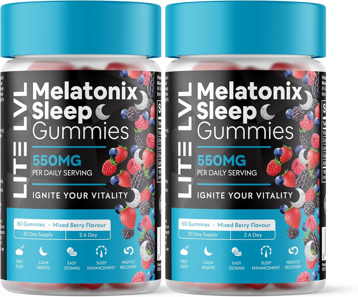 Twin Pack Melatonix Sleep Gummies for Adults - Nightly Sleep Aid ...