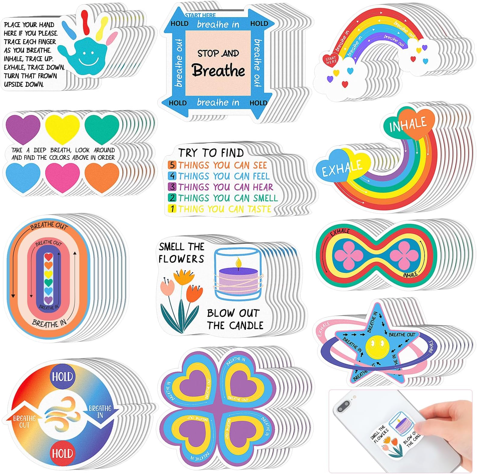 Amazon.com : Fulmoon 120 Pcs Anxiety Sensory Stickers Textured Sensory ...
