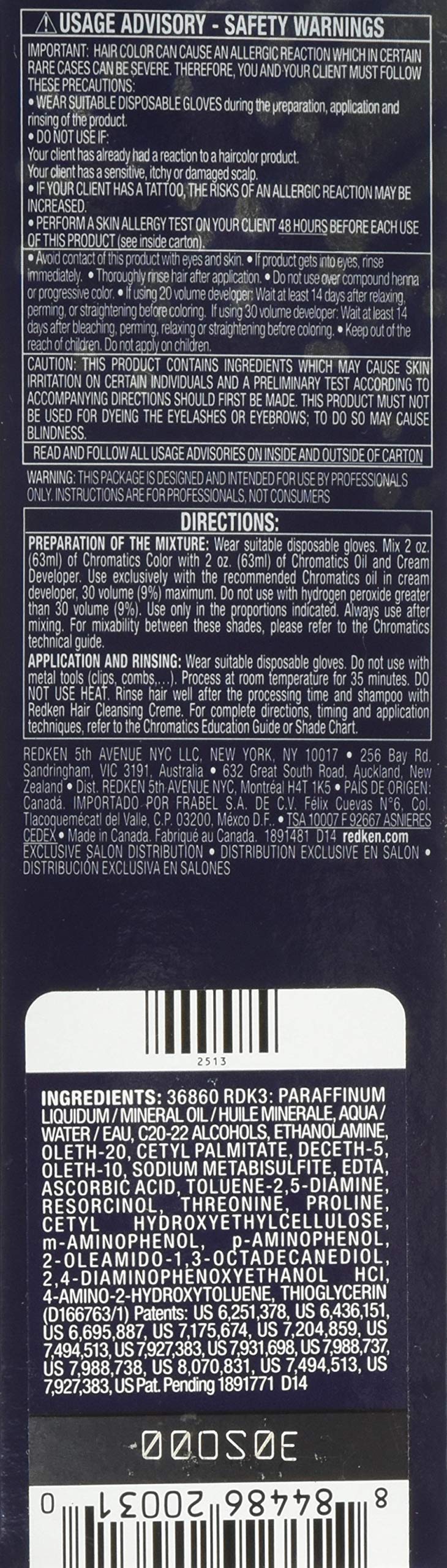 Redken Chromatics Color Chart Violet