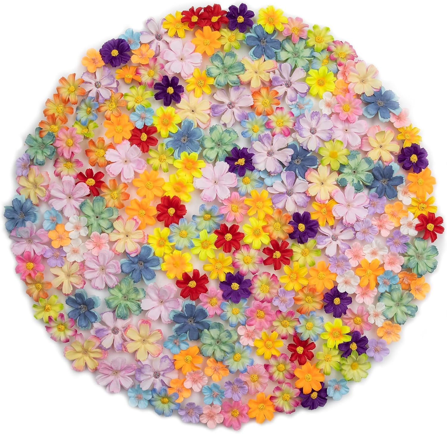 Amazon.com: 200Pcs Mini Artificial Flower Heads, Faux Silk Small Daisy ...