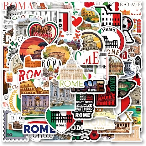 Amazon.com: 66pcs Rome Stickers Pack, Aesthetic Vinyl Waterproof ...
