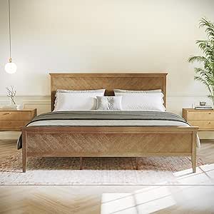 Amazon.com: Flash Furniture Fiona King Wood Platform Bed Frame, Solid ...