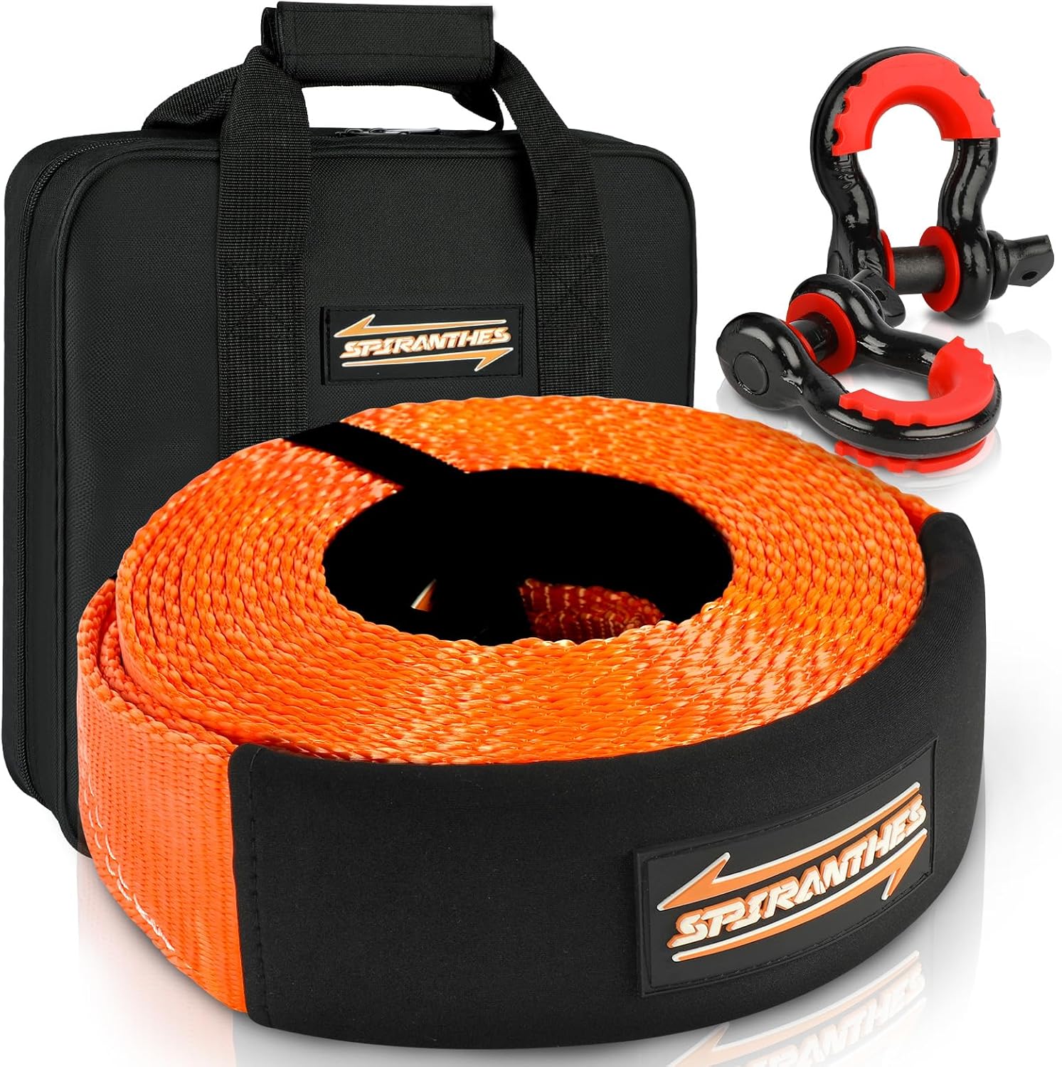 Heavy Duty Tow Strap 3" x 30' Recovery Strap Tested 35,000 LBS Break ...