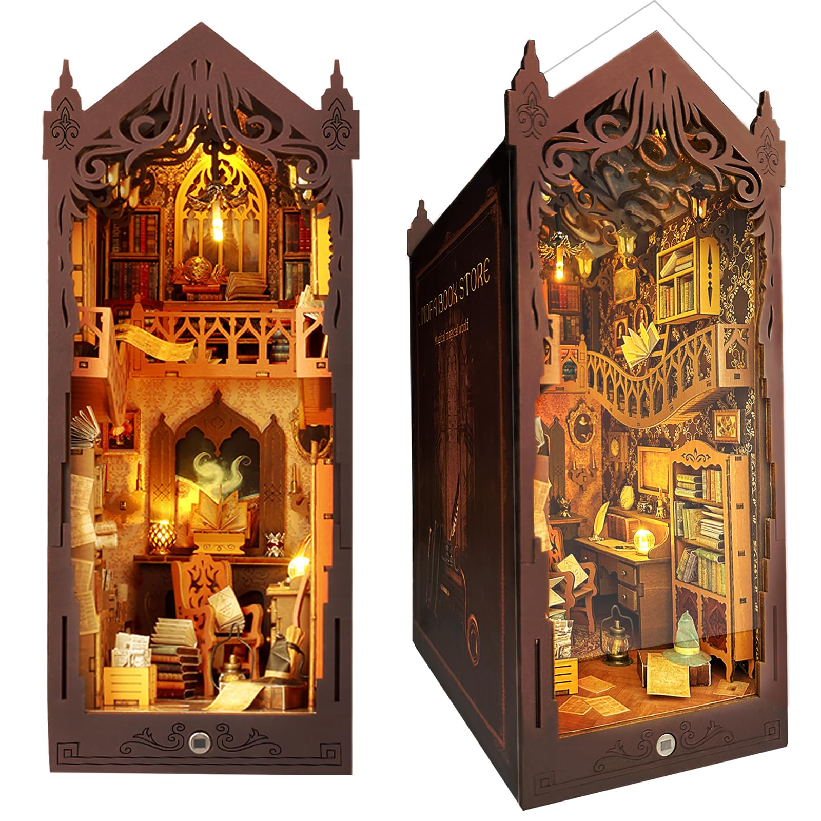 Amazon.com: DIY Book Nook Kit, Dollhouse Wooden Mini House Kit, 3D ...