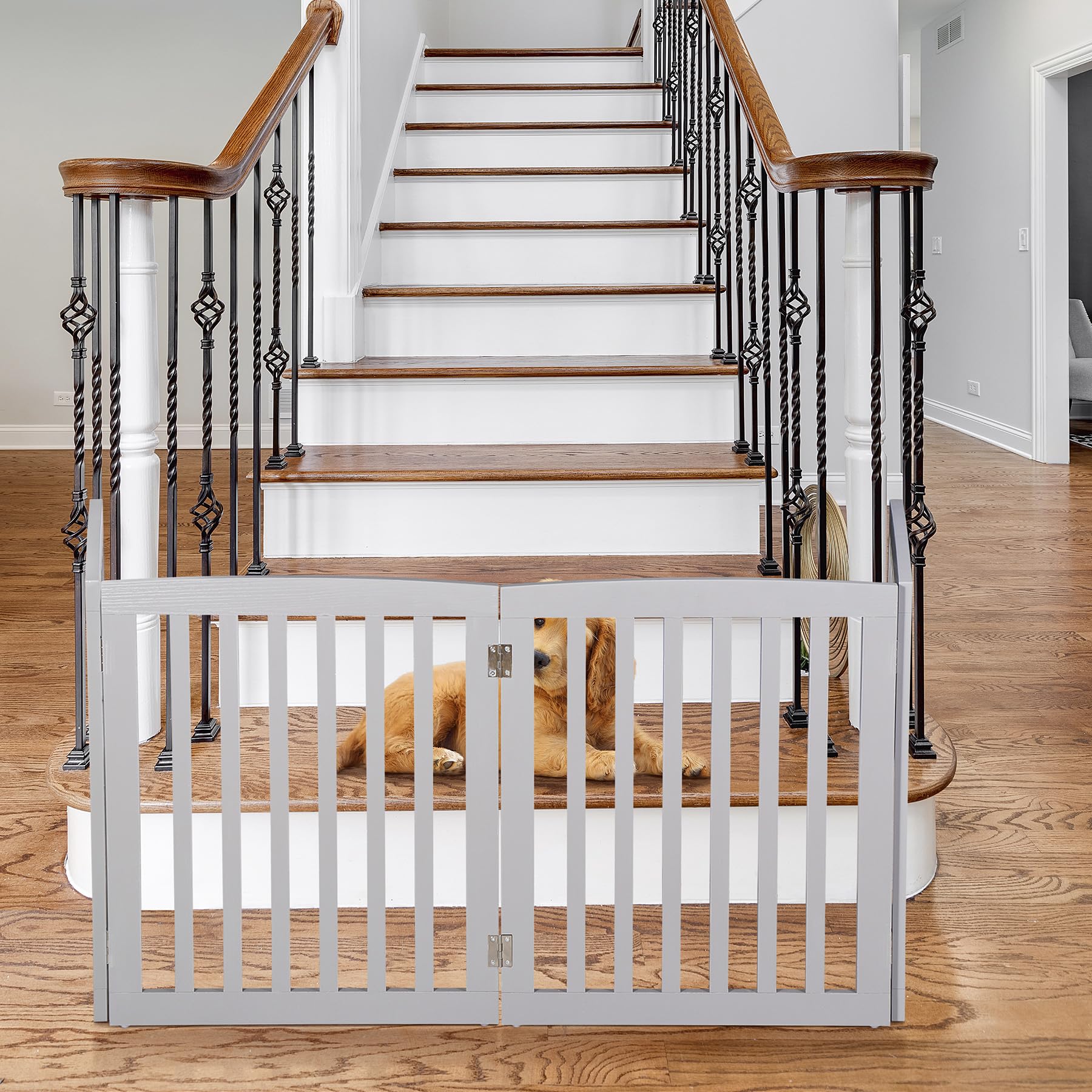 Snapklik.com : ZENY 24 Inch Pet Dog Gate, Foldable Freestanding Dog ...