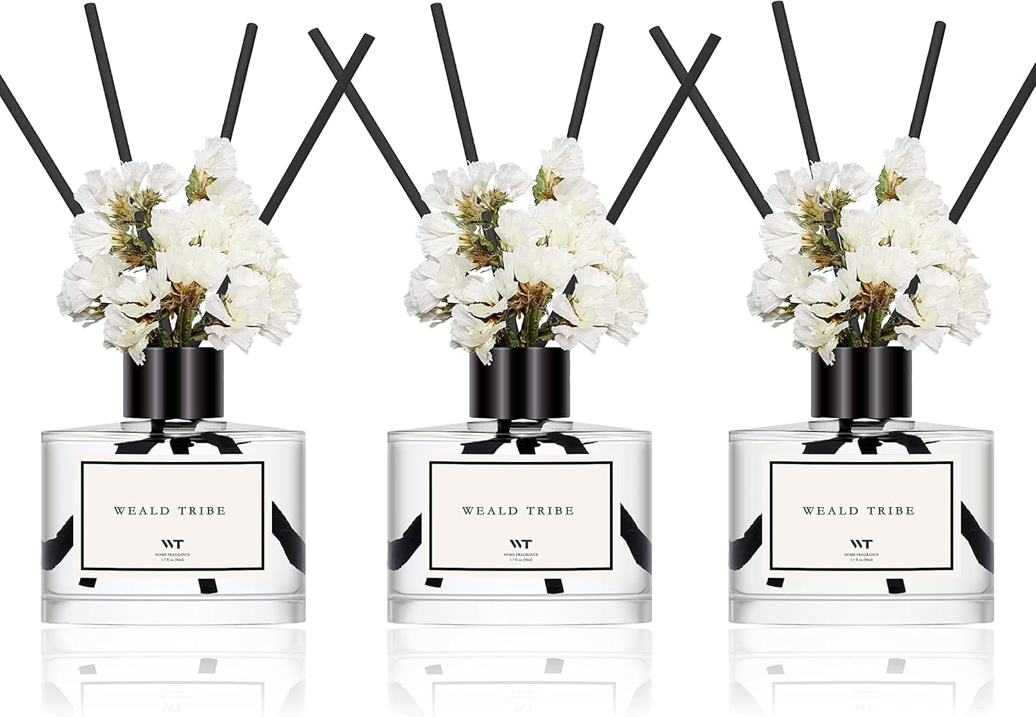 Amazon.com: Real Flower Reed Diffuser Set of 3 for Bathroom Air ...