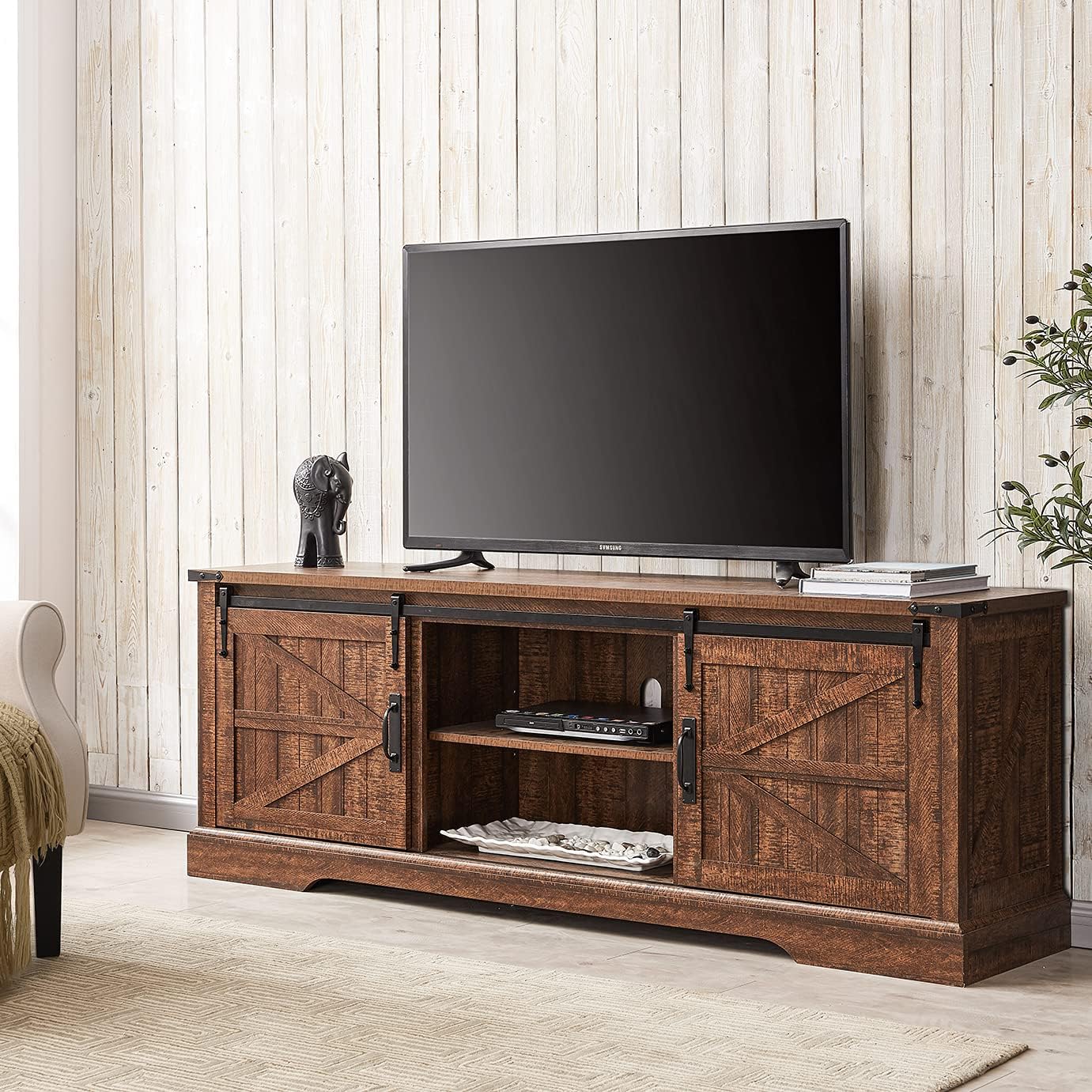 Amazon.com: OKD 70 Inch Long TV Stand Entertainment Center Media ...