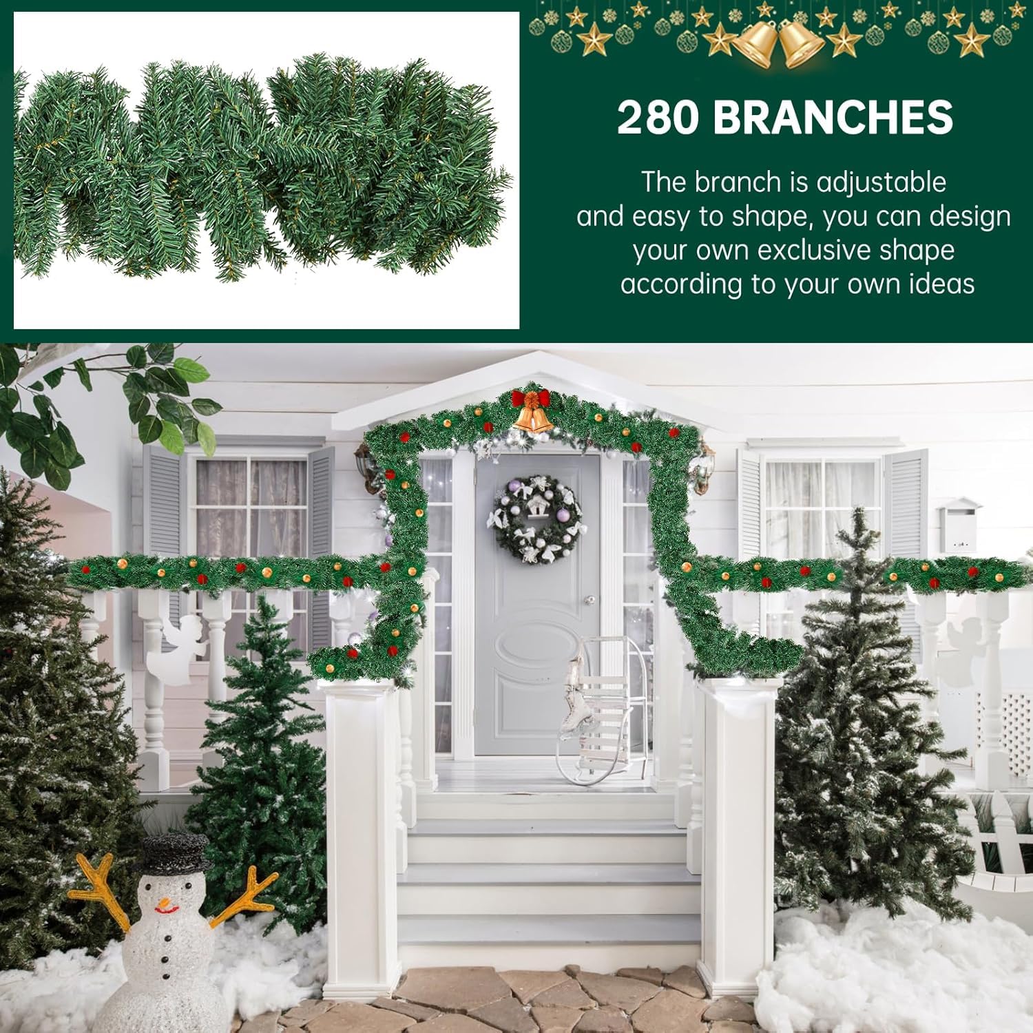 No Christmas Lights Garland 1x Christmas Lights Outdoor Decoration 5m
