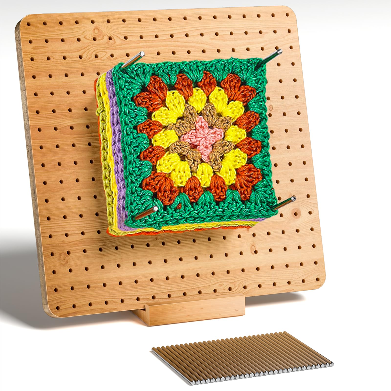 Large Crochet Blocking Board, 29x29cm (11.4 ×11.4inch) Wooden Crochet ...