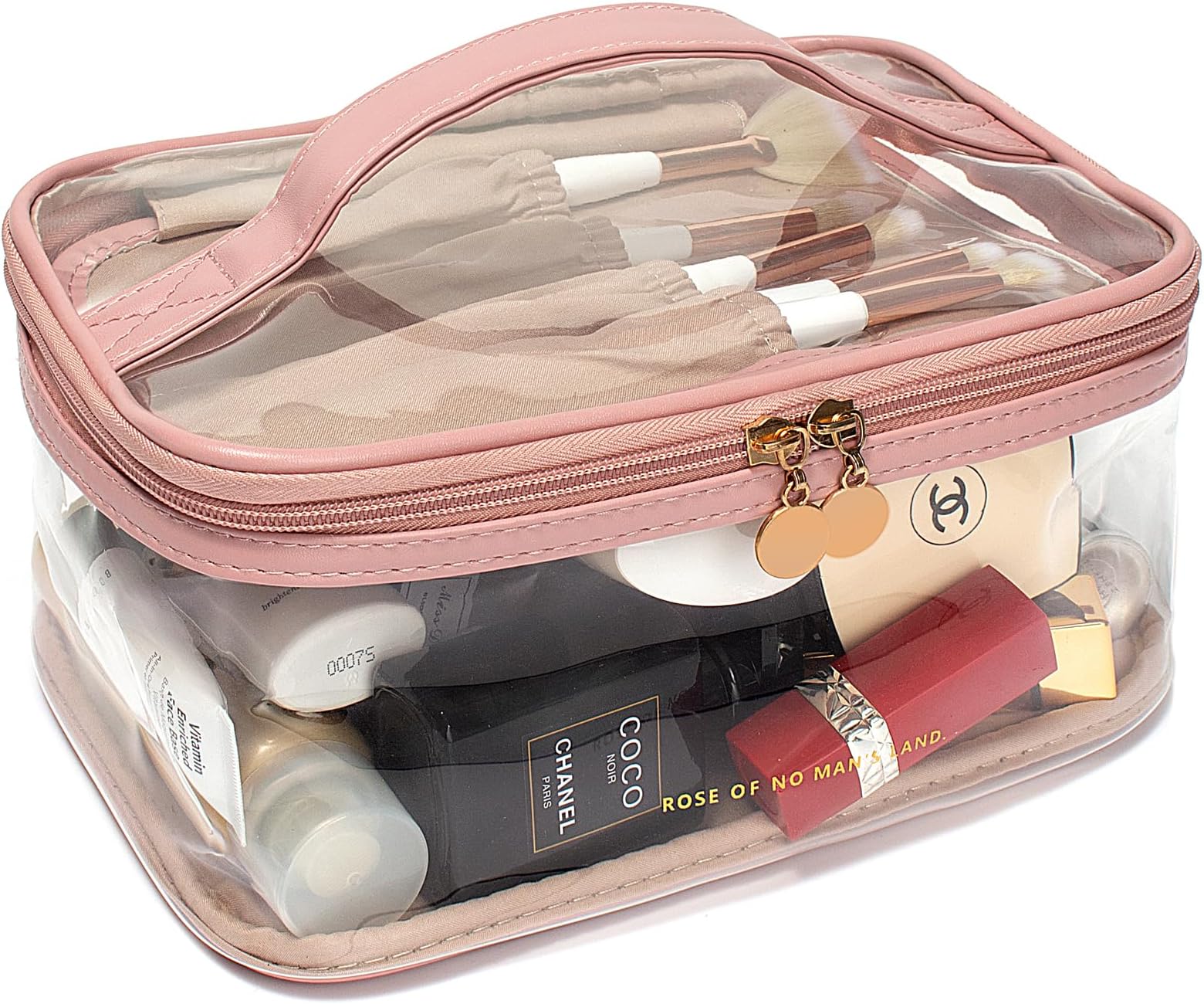 Amazon.com: Travando TSA Approved Clear Toiletry Bag with 7 Bottles ...
