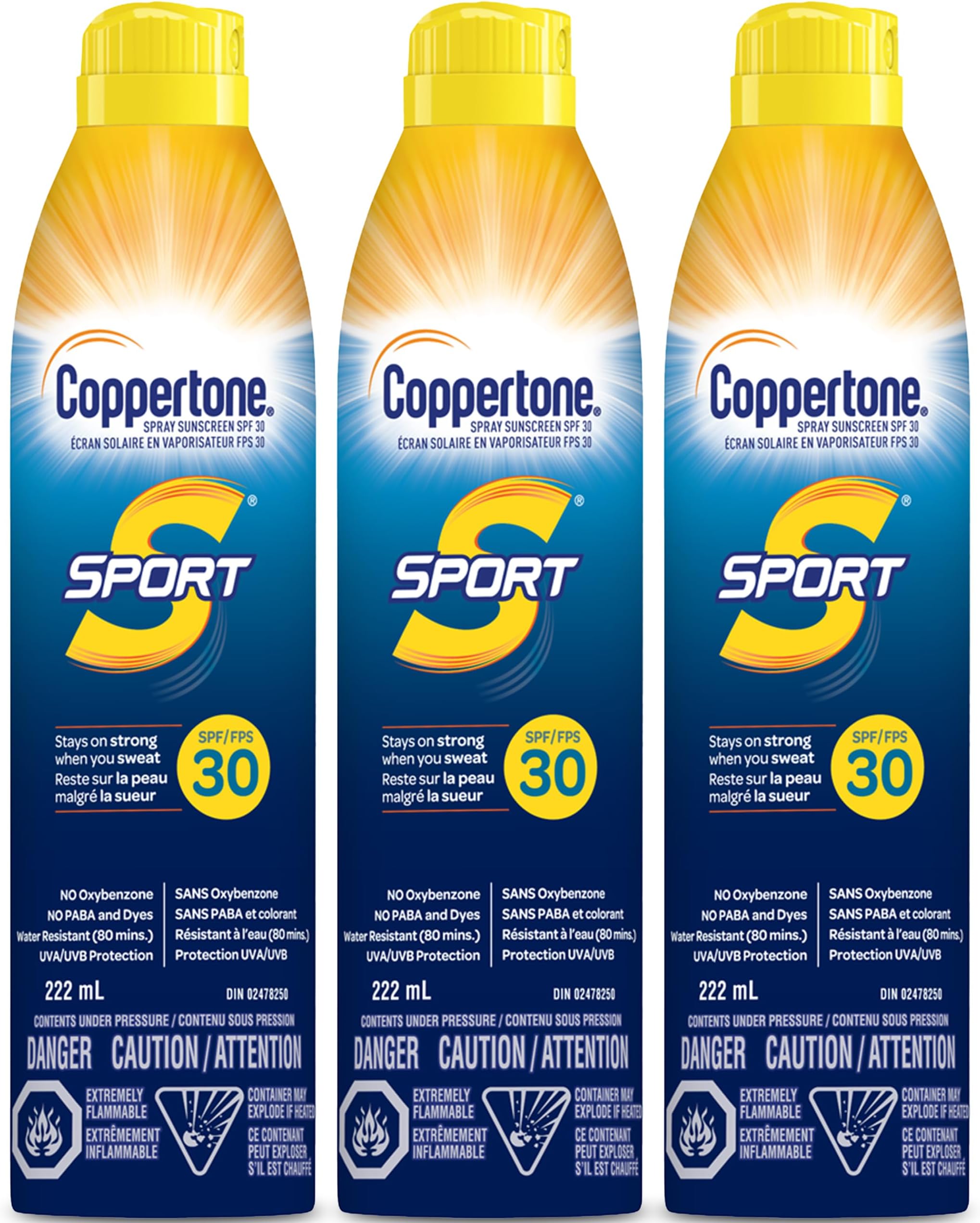 Amazon.com: Coppertone SPORT Sunscreen Spray SPF 100, Water Resistant ...